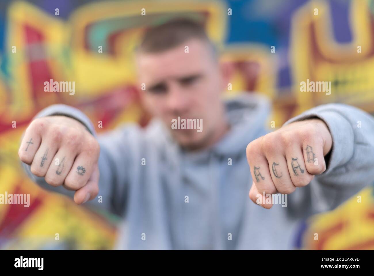 ACAB tattoo on the arm of a bully man Stock Photo - Alamy