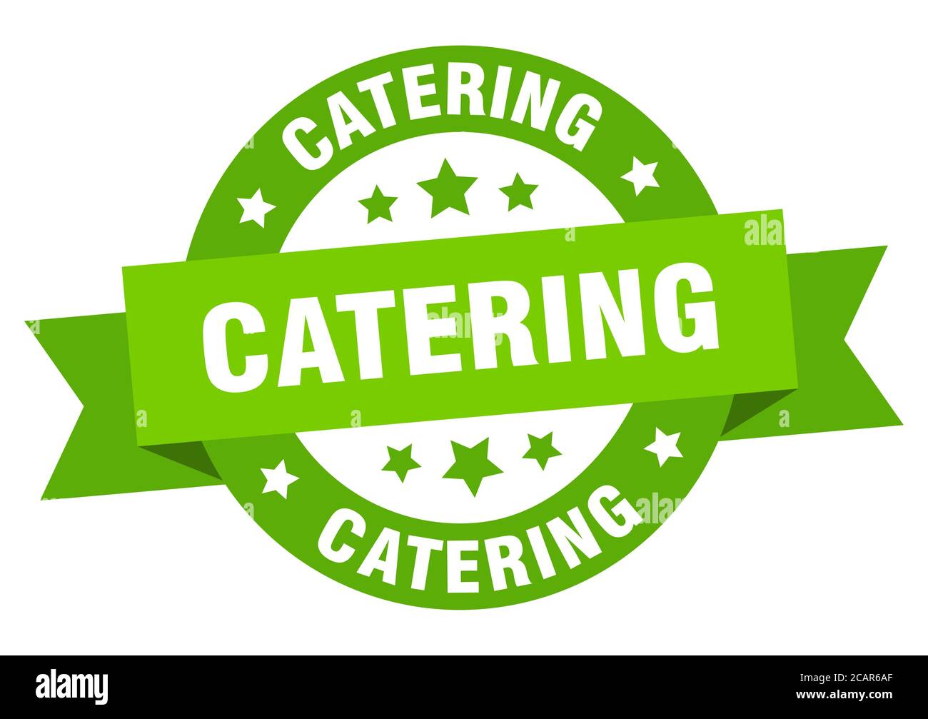 catering round ribbon isolated label. catering sign Stock Vector Image ...