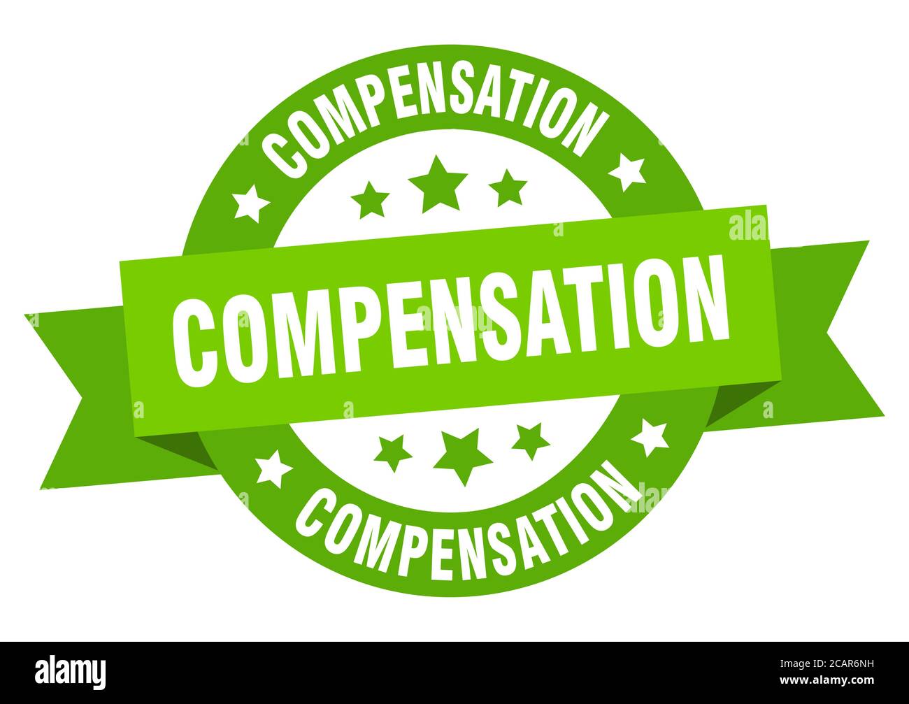 compensation round ribbon isolated label. compensation sign Stock ...