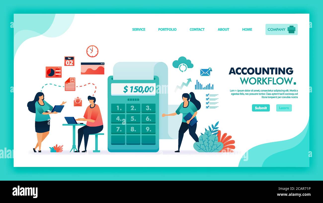 Accountants brainstorming and work meeting to calculate company profit ...