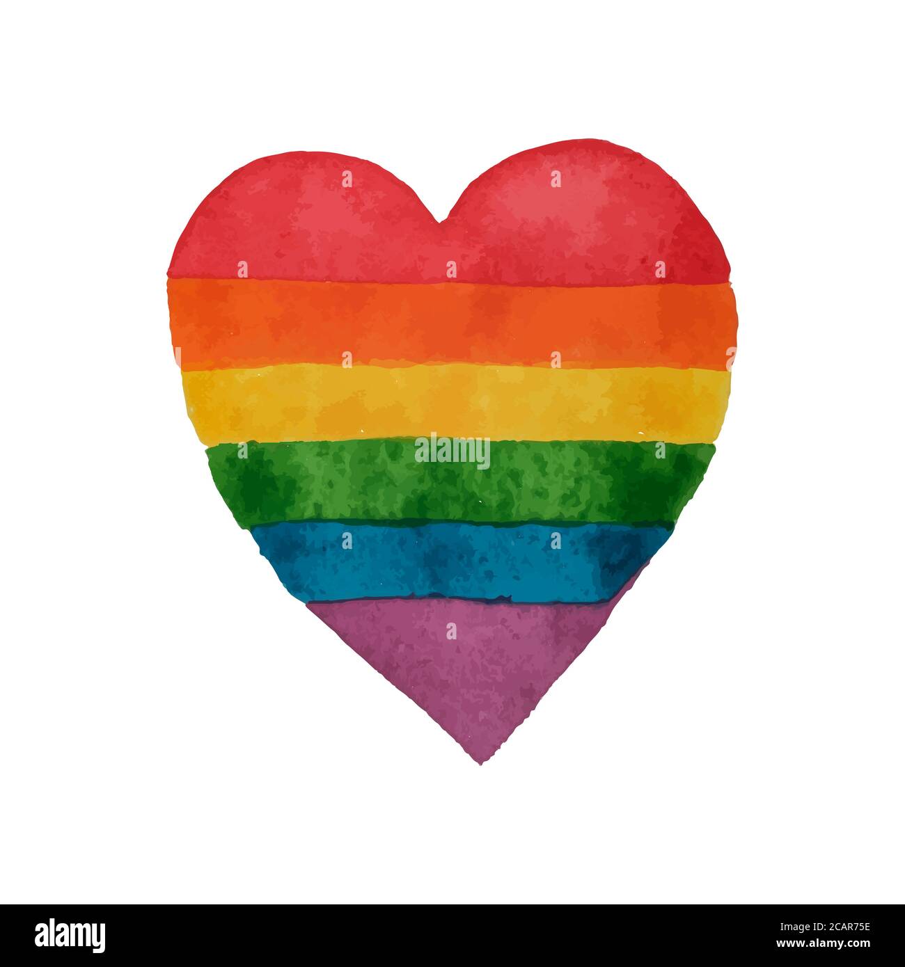 Rainbow watercolor heart. LGBT heart shape. Hand painted rainbow ...