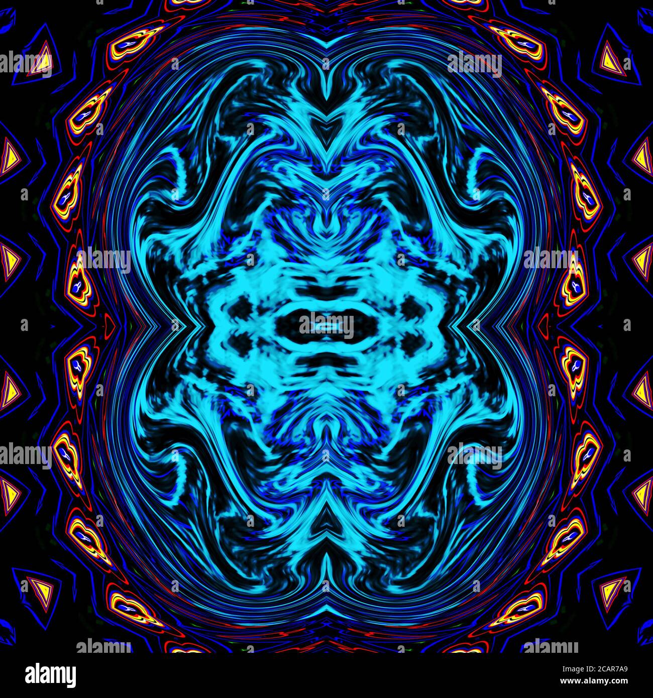 Royal blue horrible shape Abstract wallpaper. Fractal art background ...