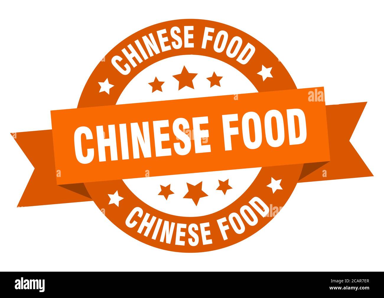 chinese food round ribbon isolated label. chinese food sign Stock ...