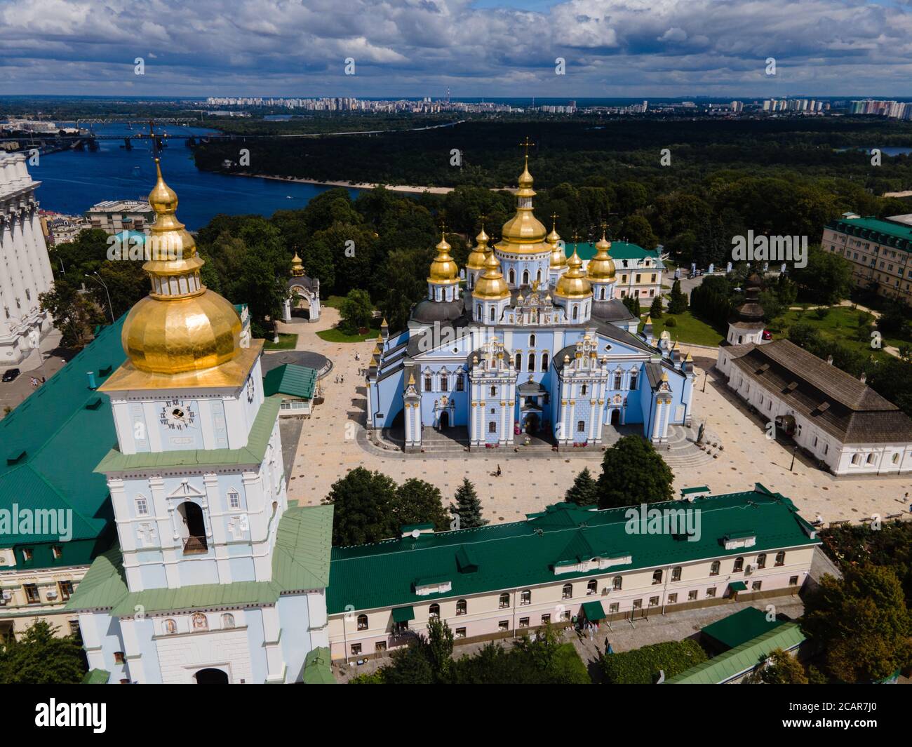 St. Michael's Golden-Domed Monastery in Kyiv, Ukraine. Aerial view ...