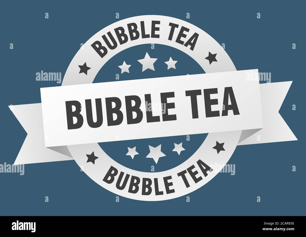 bubble tea round ribbon isolated label. bubble tea sign Stock Vector ...