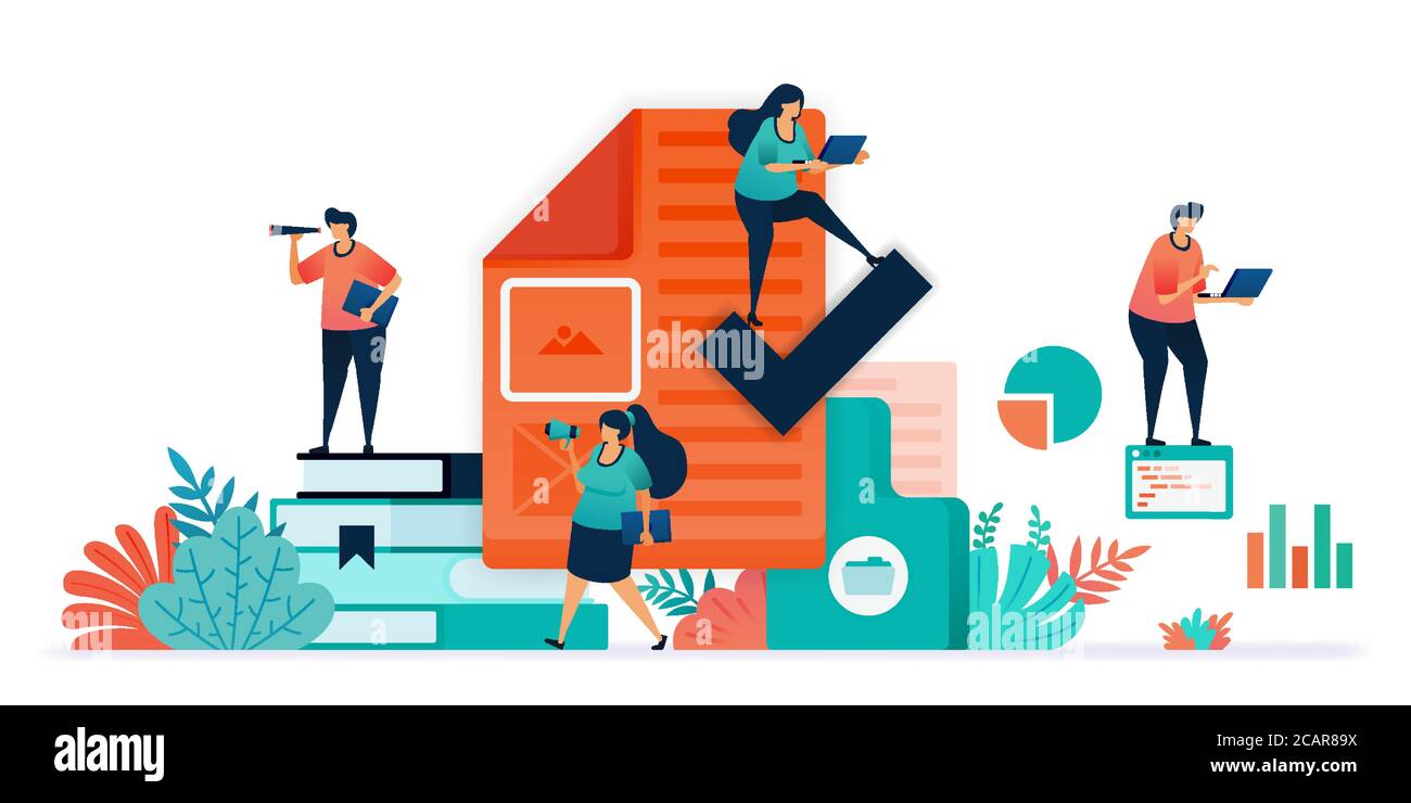 Paperwork, tick, check vector design. Check or approve work document ...