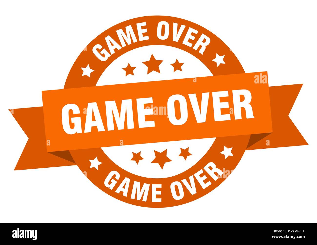 game over round ribbon isolated label. game over sign Stock Vector ...