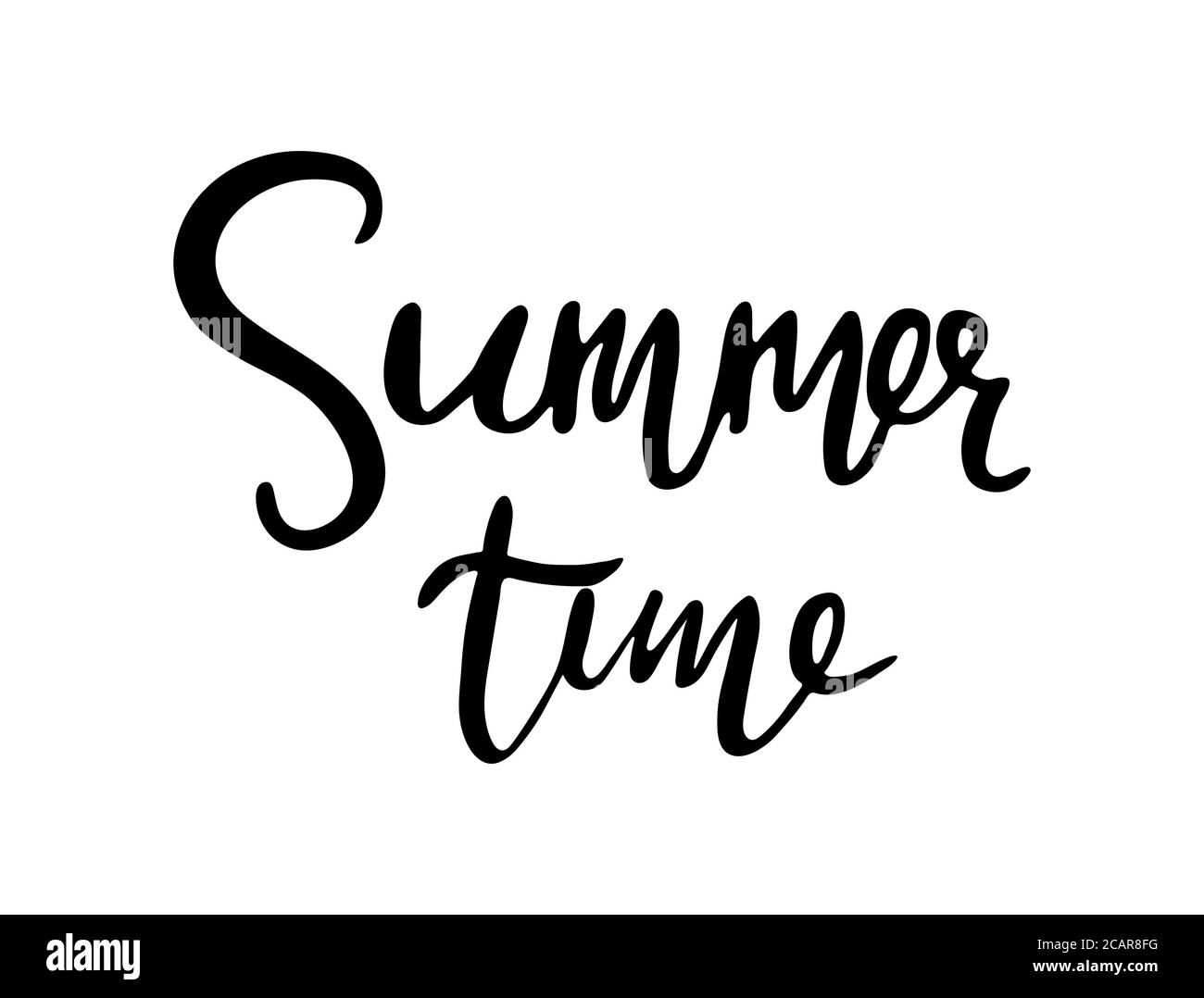 Summer time. Hand lettering typographic element. Brush lettering ...