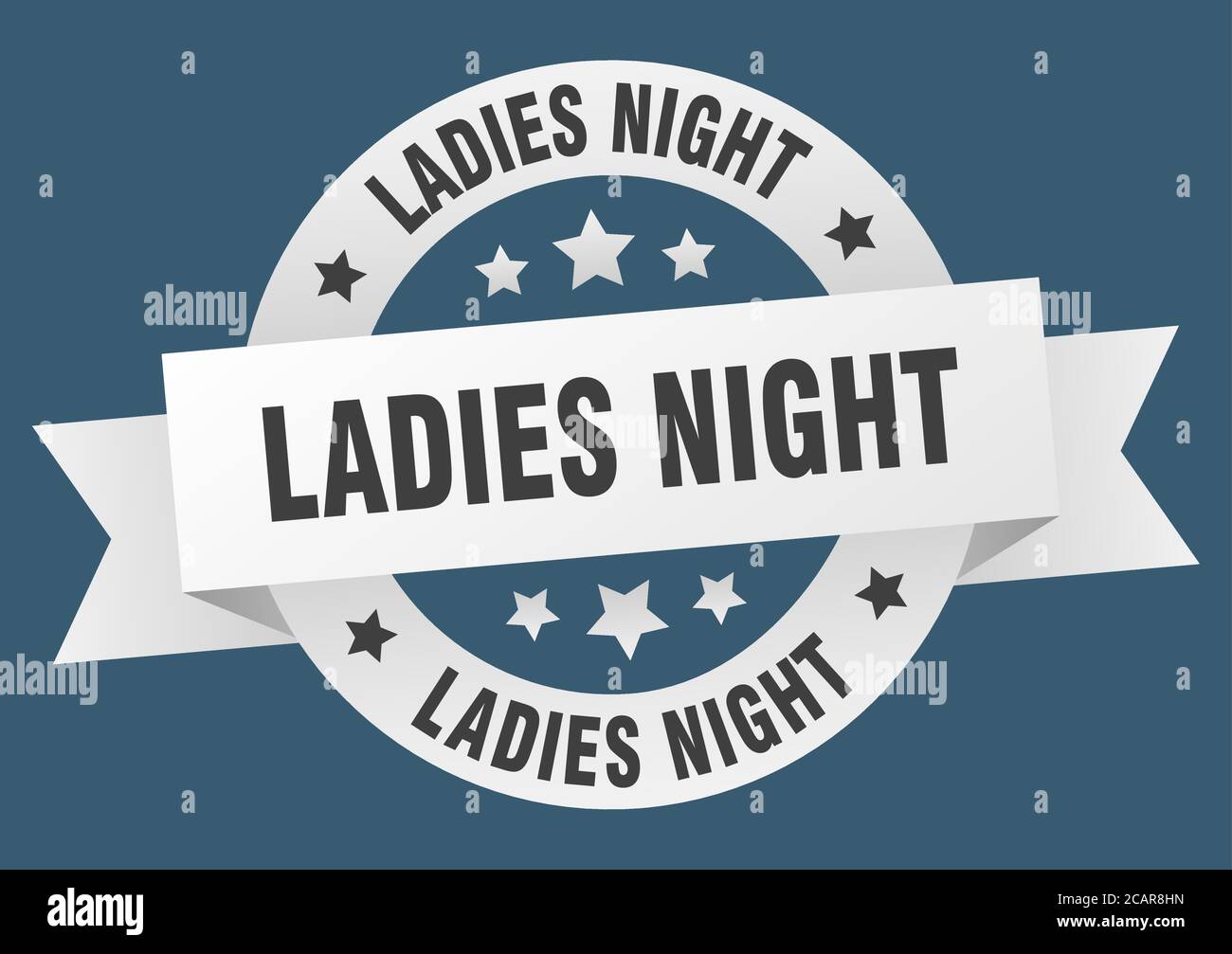 ladies night round ribbon isolated label. ladies night sign Stock ...