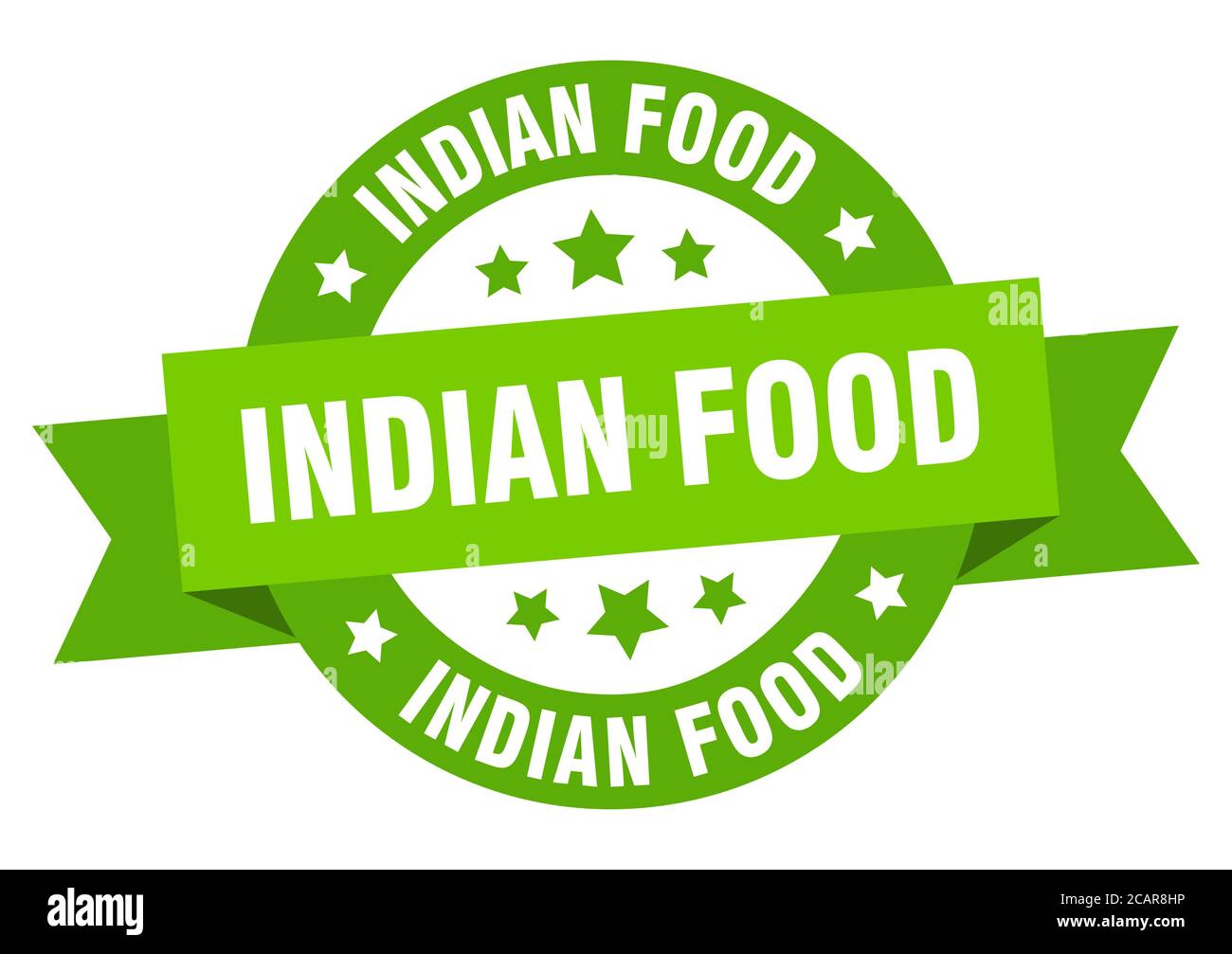 indian food round ribbon isolated label. indian food sign Stock Vector ...