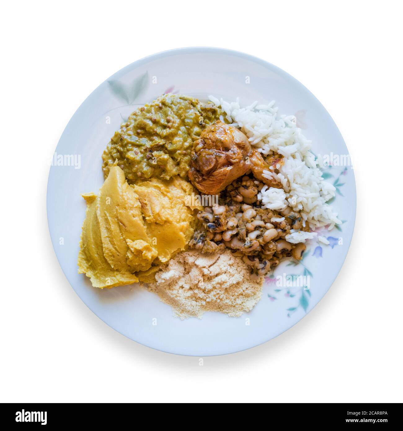 Food plate with Caruru. Traditional Afro-Brazilian dish. Isolated on ...