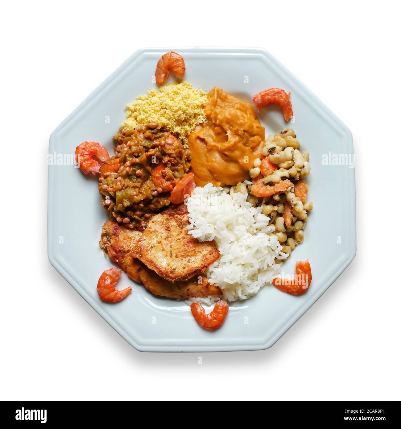 Food plate with Caruru. Traditional Afro-Brazilian dish. Isolated on ...
