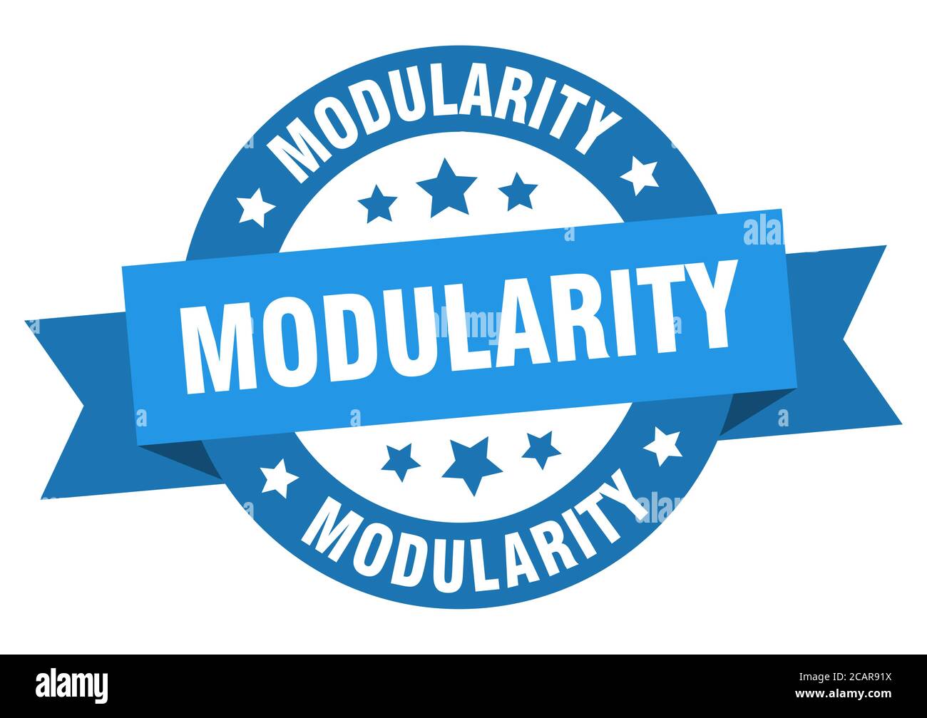 modularity round ribbon isolated label. modularity sign Stock Vector ...