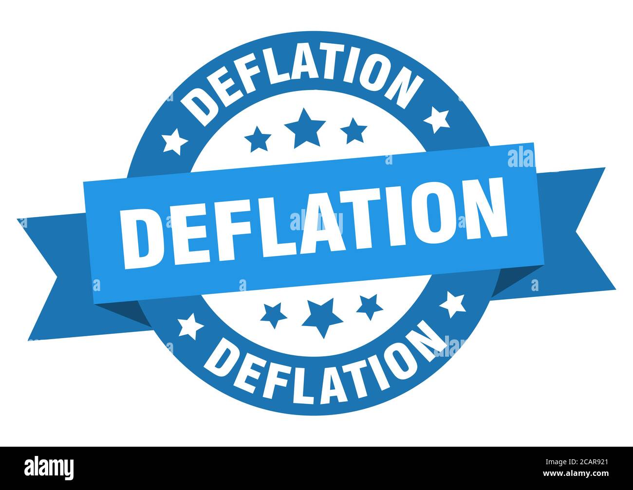 deflation round ribbon isolated label. deflation sign Stock Vector ...