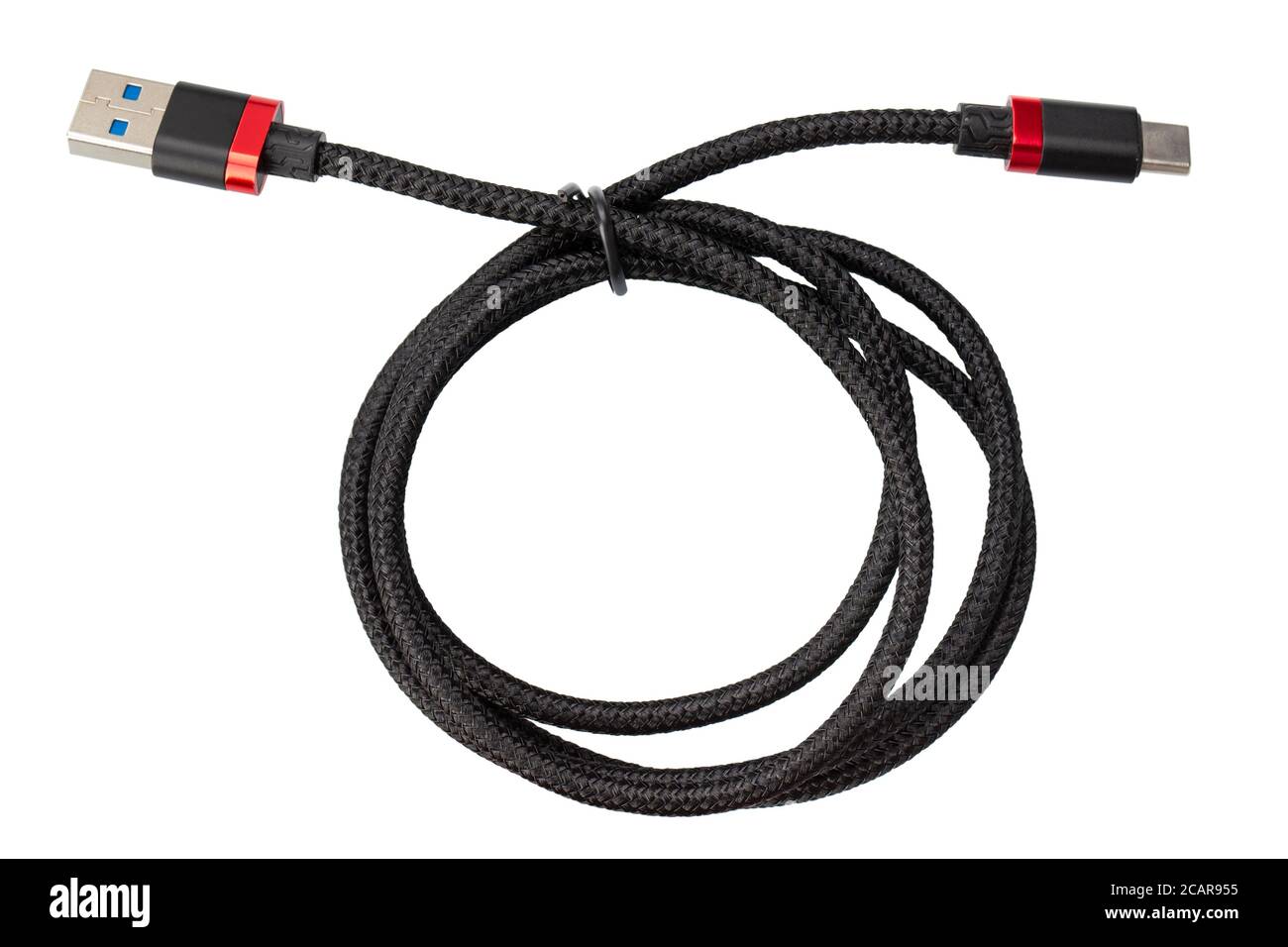 USB type C on white background. File contains clipping path. Phone ...