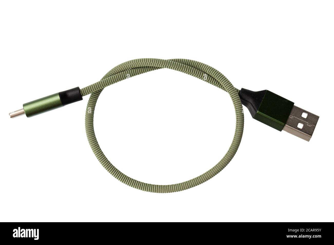 USB type C on white background. File contains clipping path. Phone ...