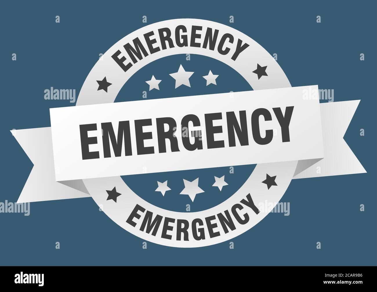 emergency round ribbon isolated label. emergency sign Stock Vector ...