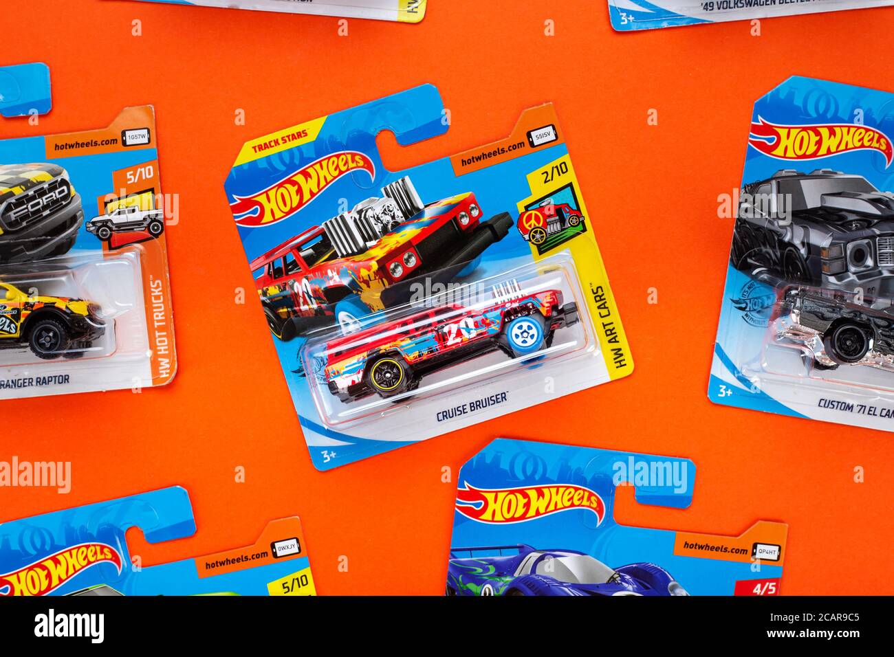 Ukraine, Kyiv - February 28. 2020: The group of colorful toy car ...