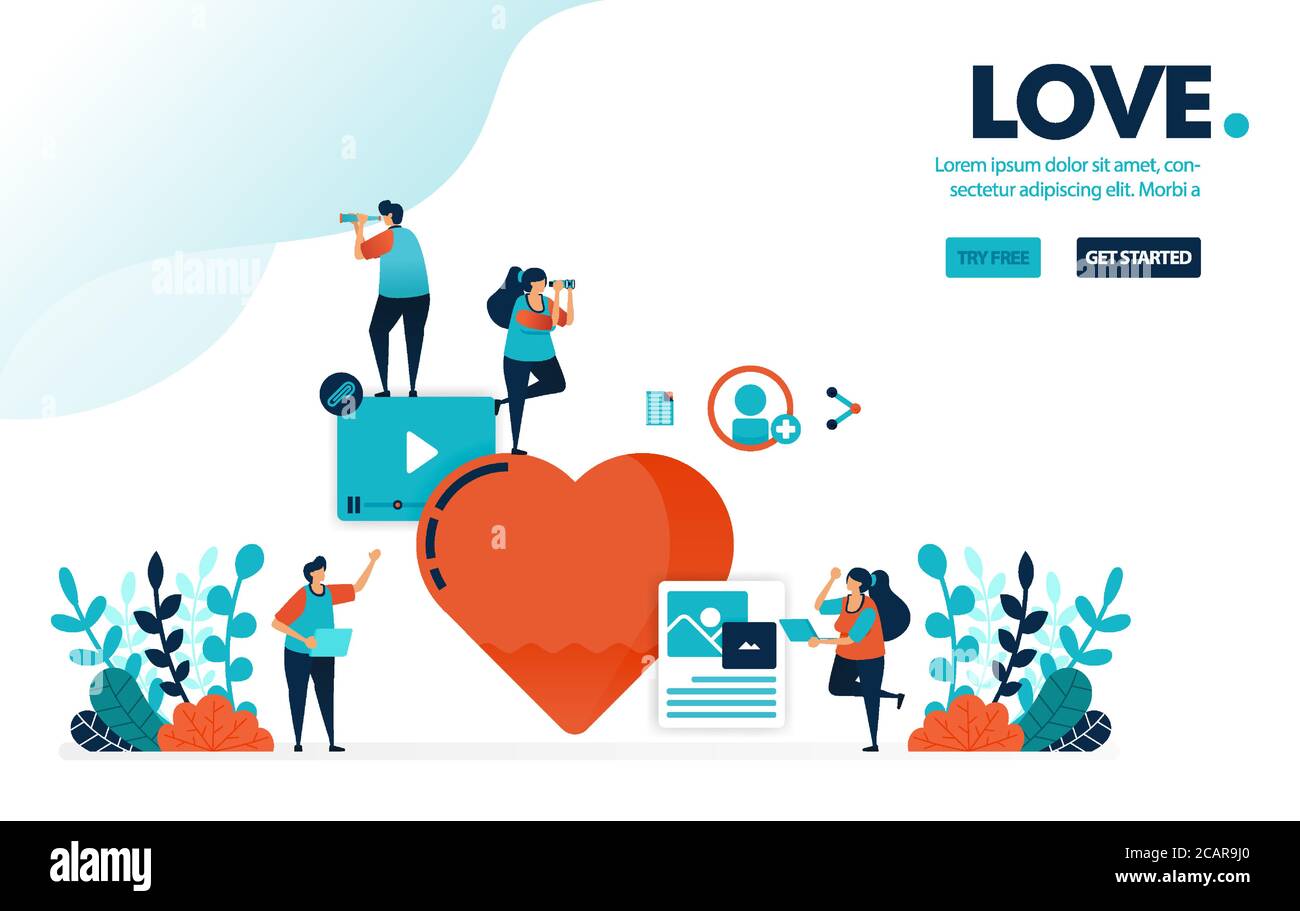 Vector illustration love sign. People like and love content. Creative ...