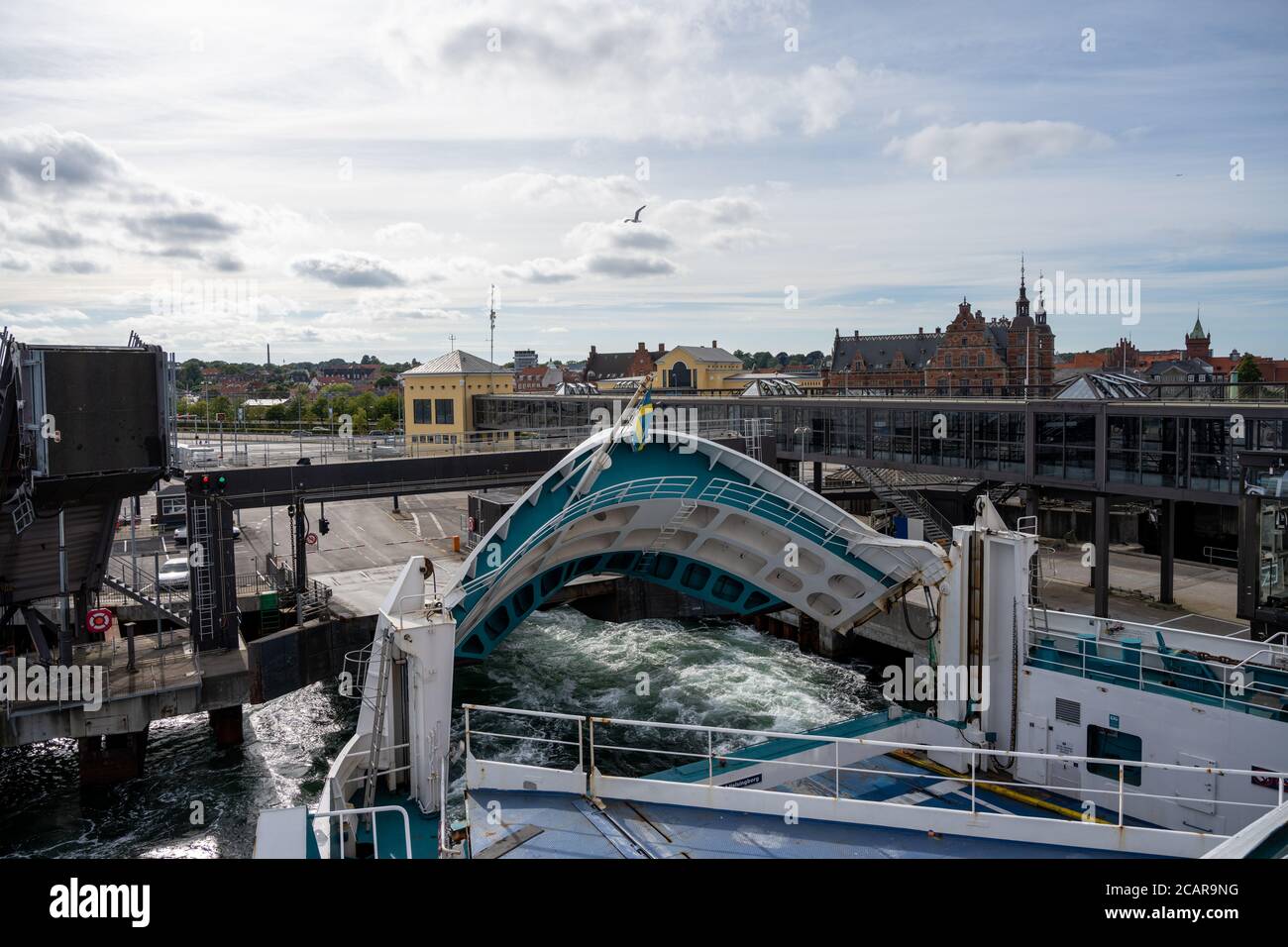 Elsinore, Denmark - August 2, 2020: ForSea operates the route between ...