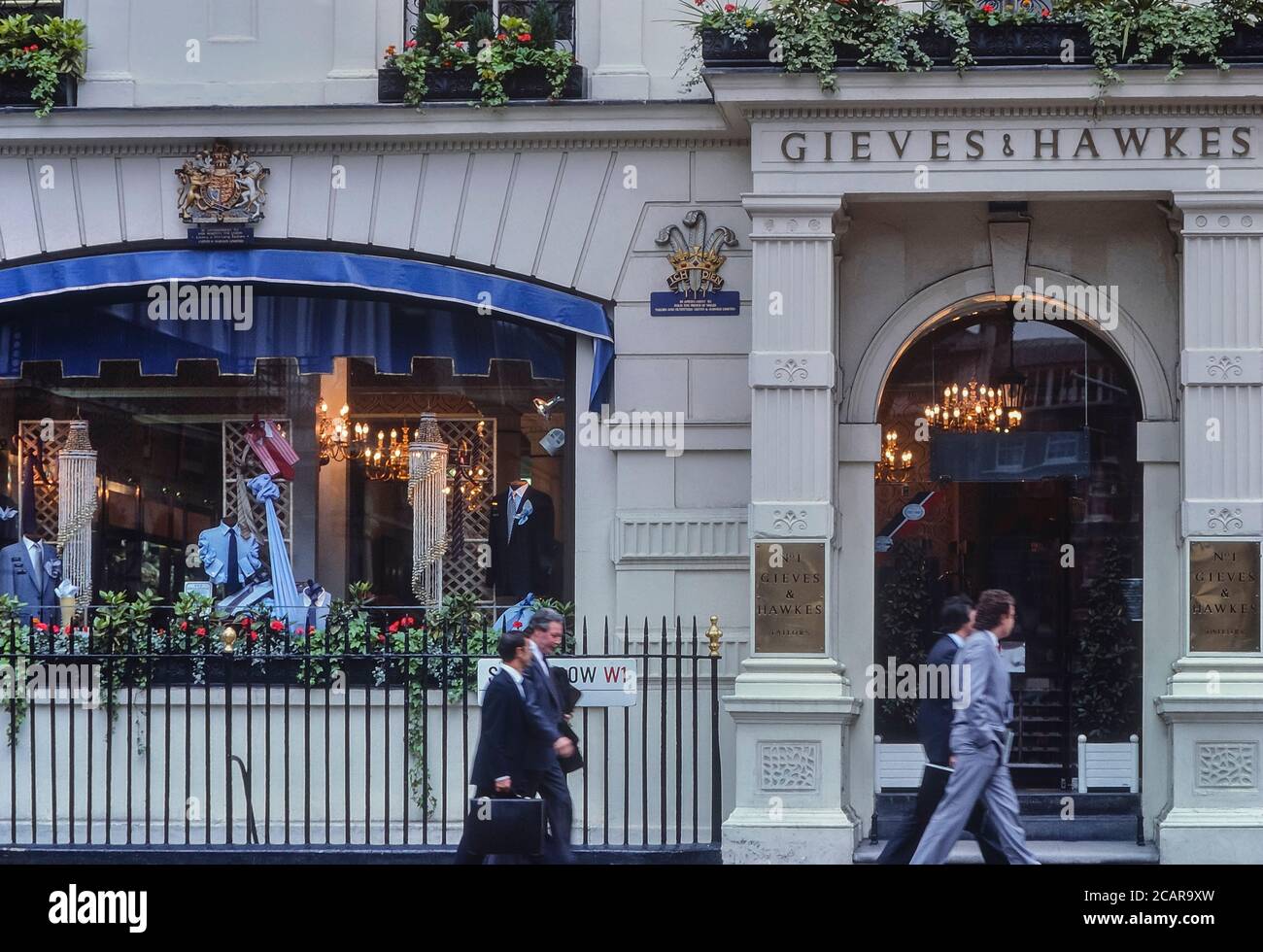 Gieves & Hawkes tailors. Savile Row. London. England. UK. Circa 1980's ...