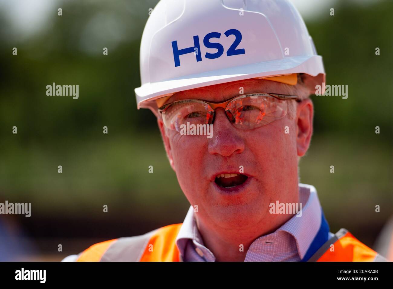 HS2 CEO Mark Thurston speaks to the media as a bridge is wheeled into ...