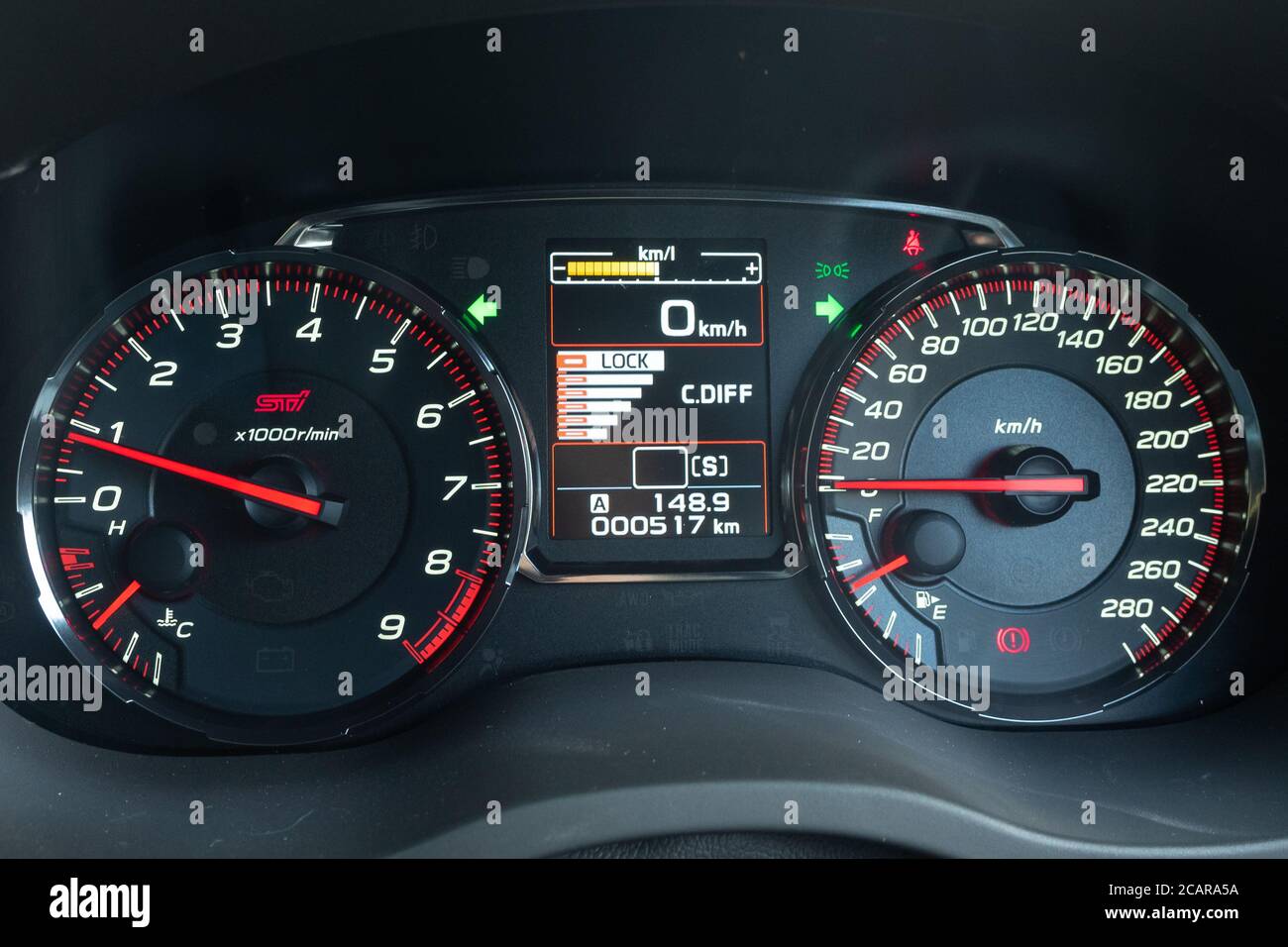 Hong Kong, China Jan 6, 2020 : Subaru STI 2020 Dashboard Jan 6 2020 in ...