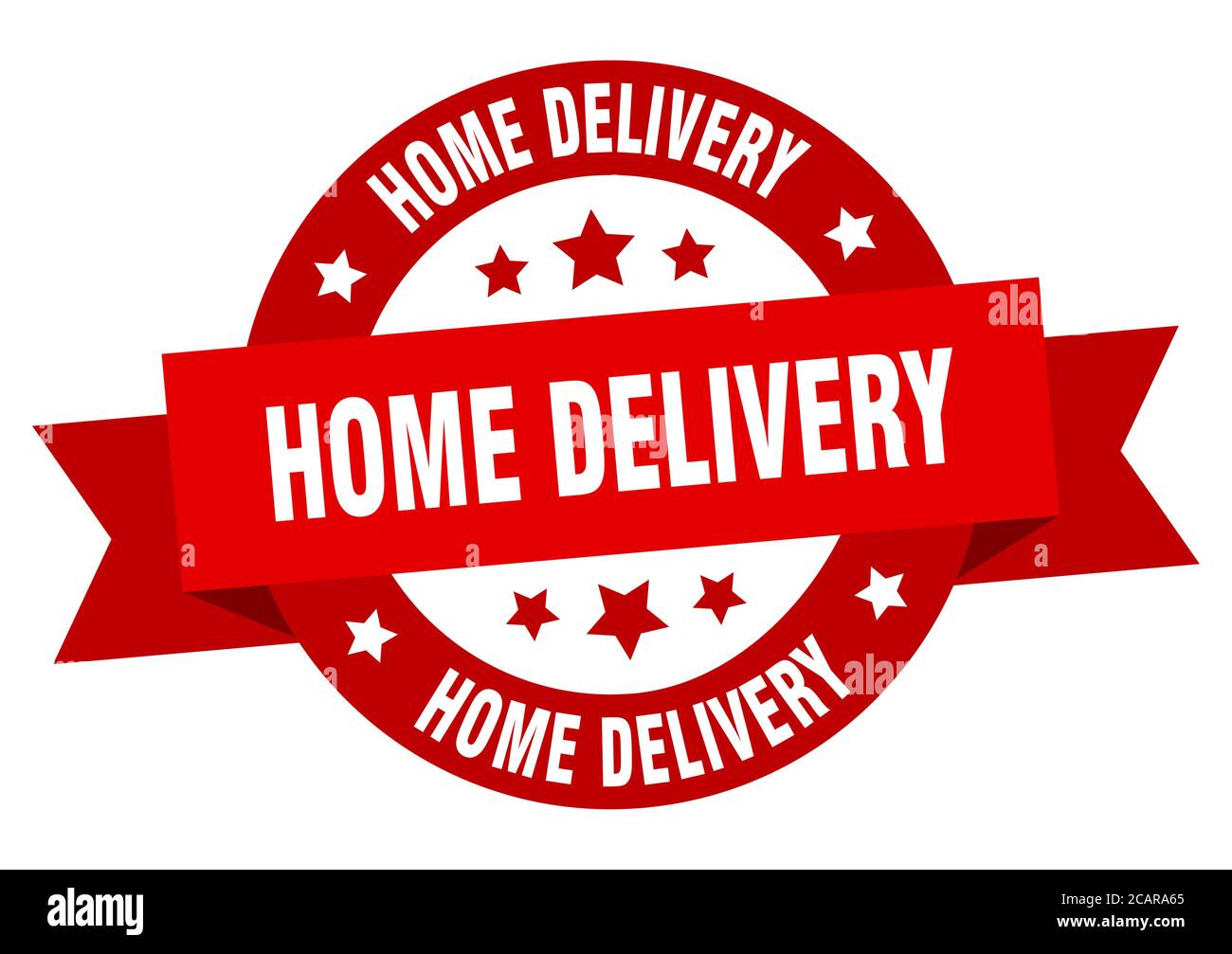 home delivery round ribbon isolated label. home delivery sign Stock ...