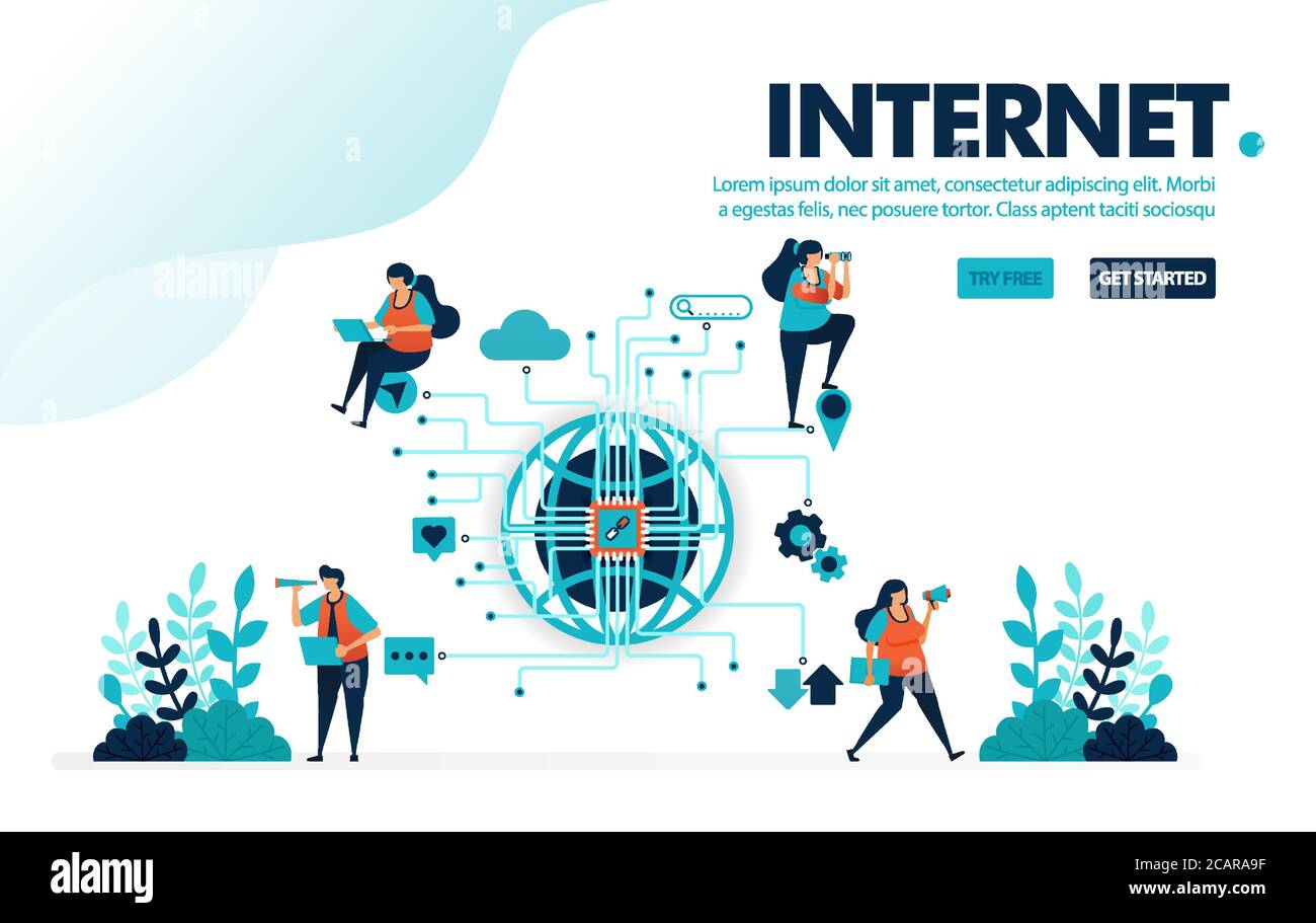 Vector illustration internet of things. People use internet & iot for ...