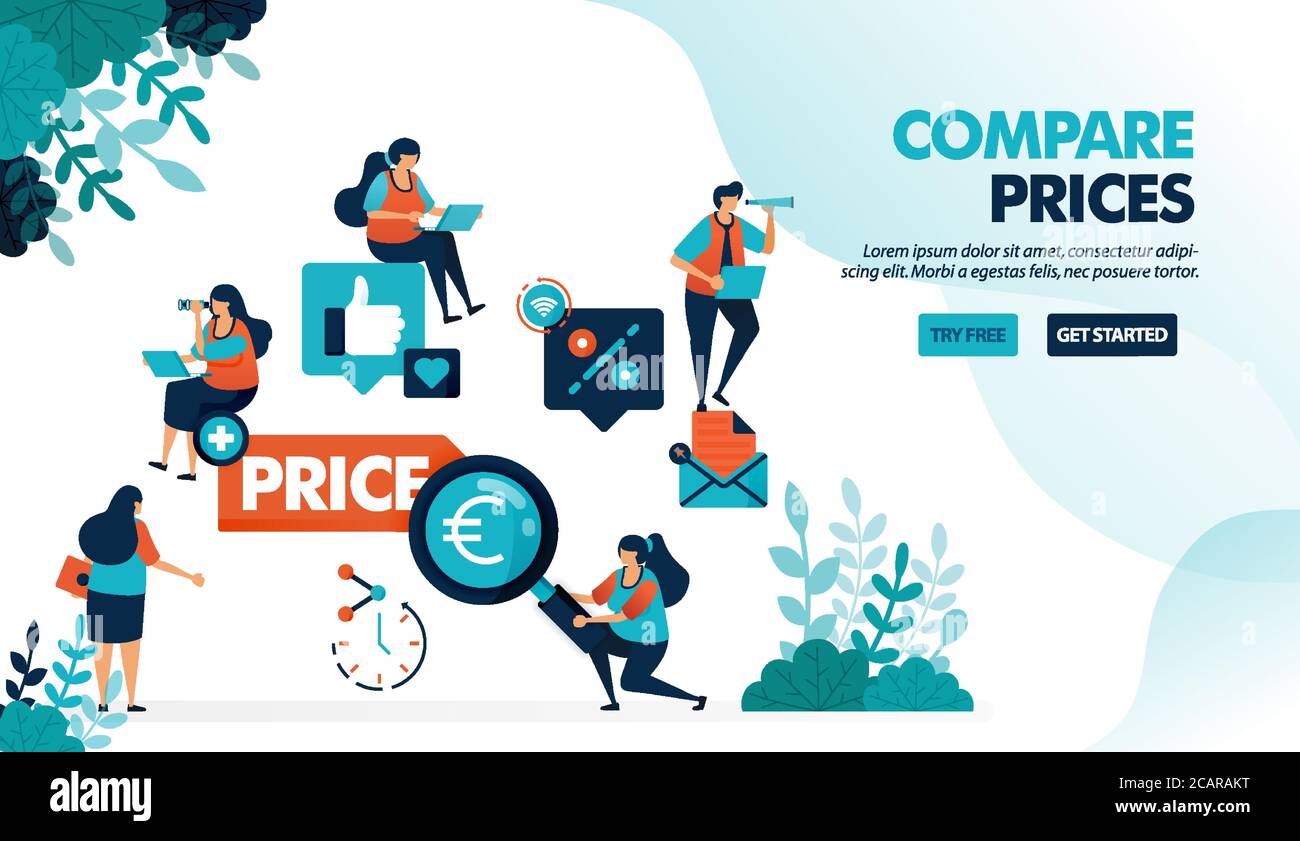 Shopping comparison grocery Stock Vector Images - Alamy