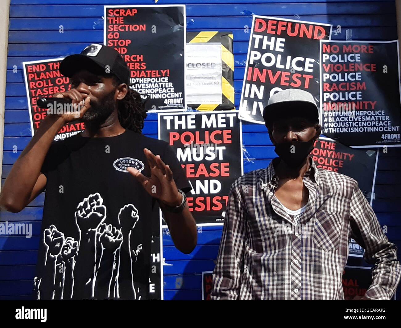 Rapper wretch 32 left and his father millard scott hi-res stock ...