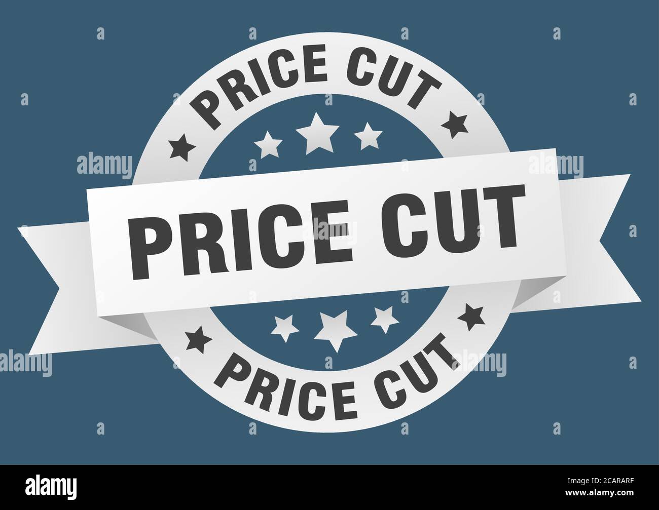 price cut round ribbon isolated label. price cut sign Stock Vector ...