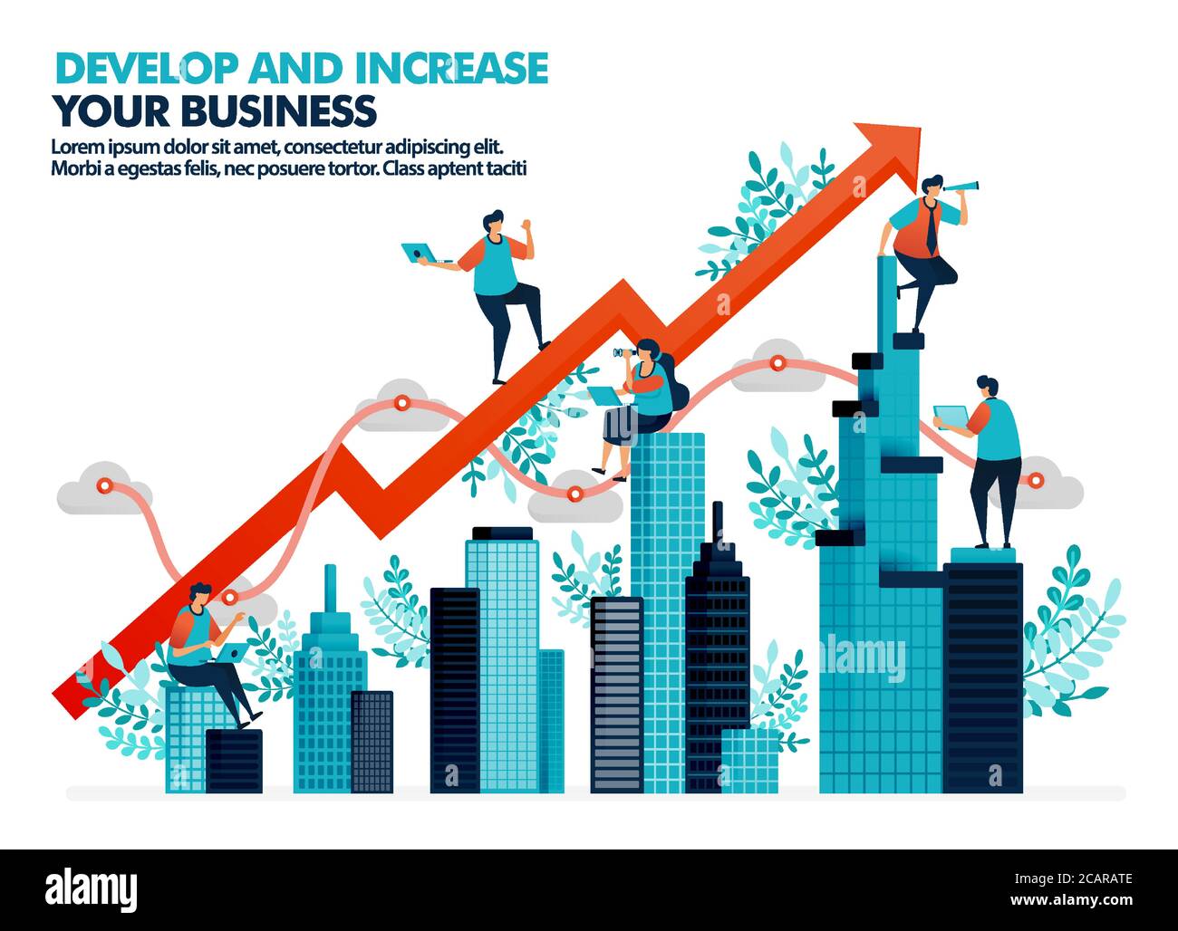 Vector illustration of improve business performance by investment in ...