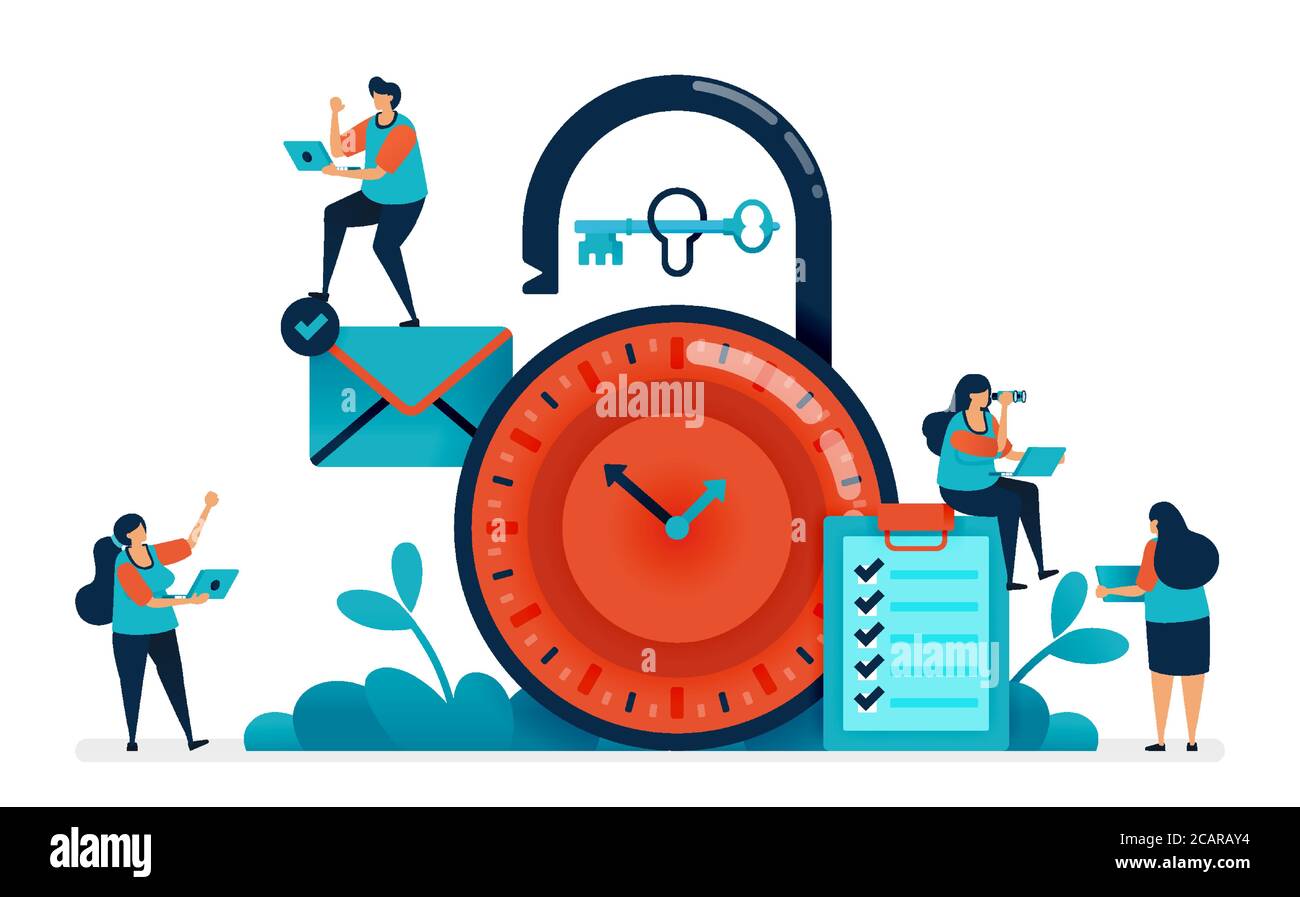 Time management at work, multitasking in managing time, security ...