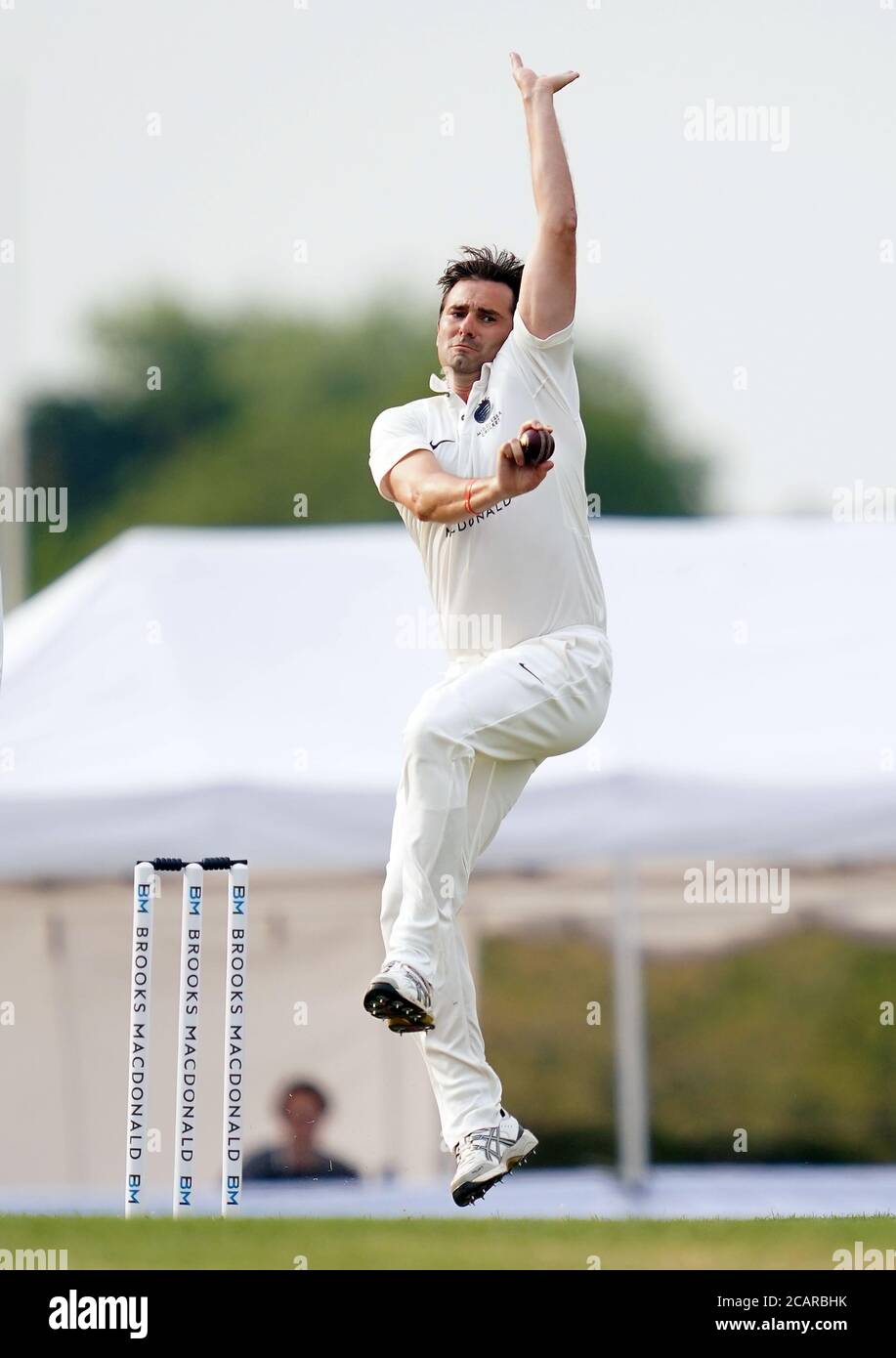 Hampshire's Tim Murtagh in action during day one of The Bob Willis ...