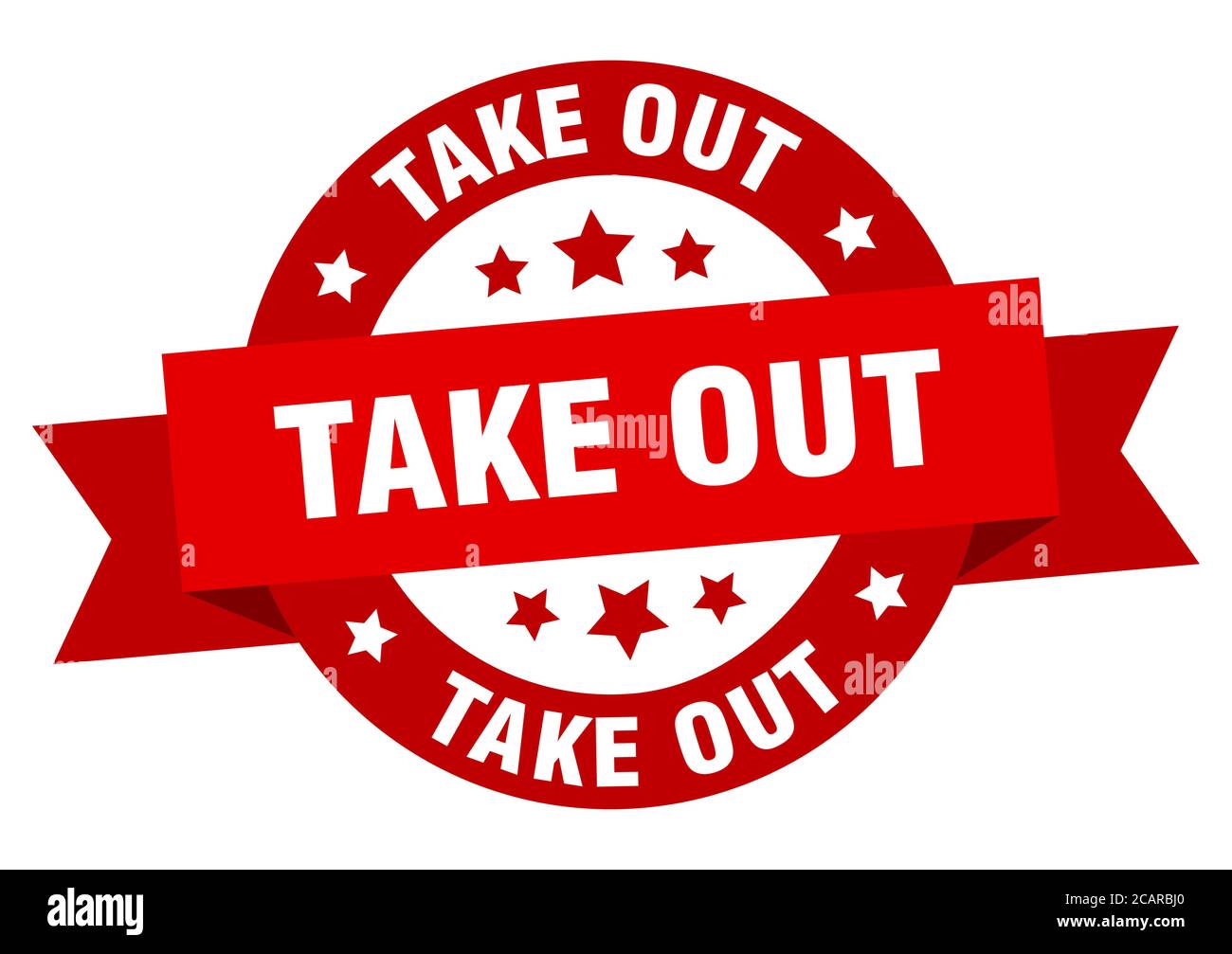 take out round ribbon isolated label. take out sign Stock Vector Image ...