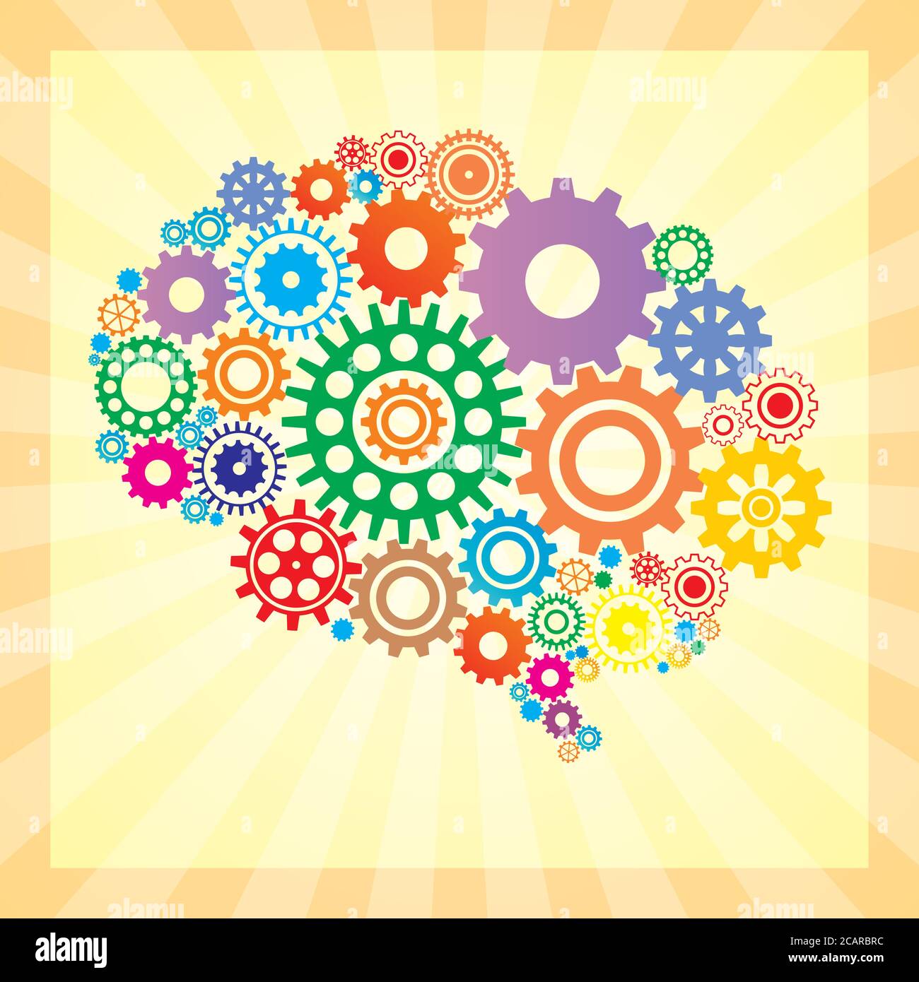 The human brain. Creative concept of the human brain, screw-wheel ...