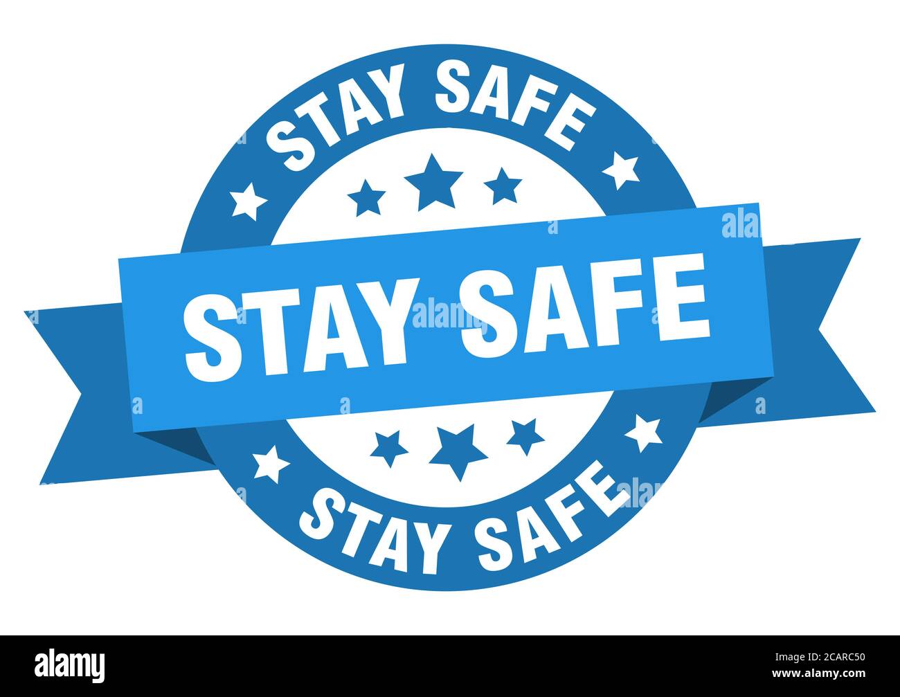 stay safe round ribbon isolated label. stay safe sign Stock Vector ...