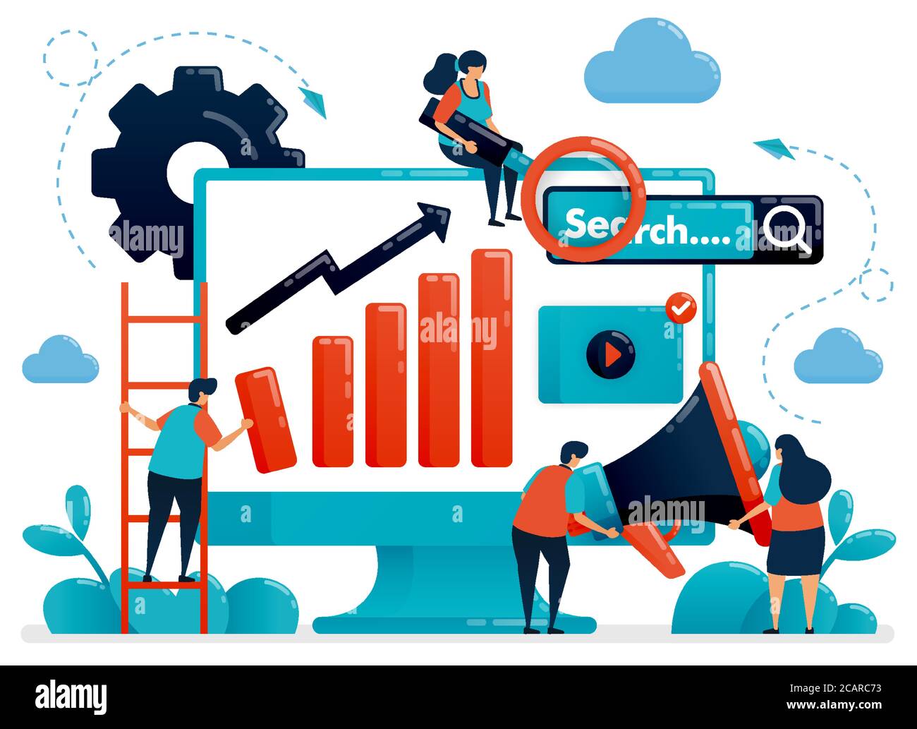 Strategies on screen Stock Vector Images - Alamy