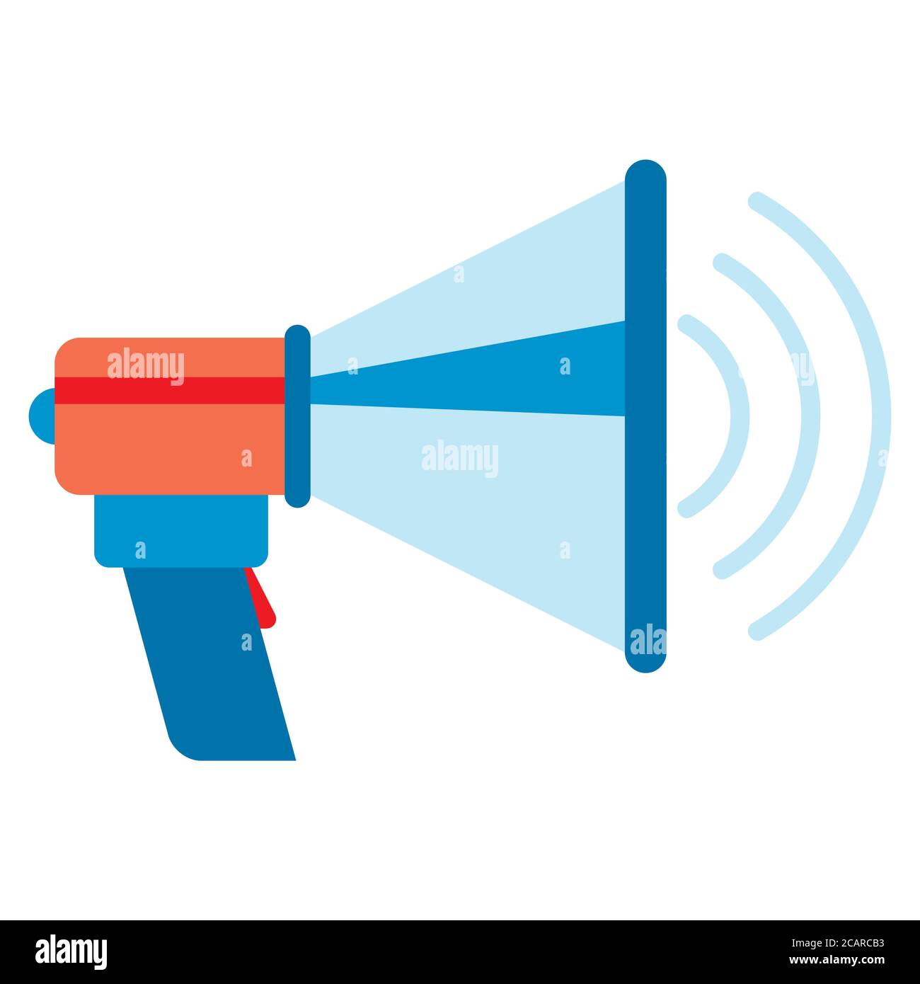Megaphone Icon, vector graphics. Loudspeaker sign flat design style ...