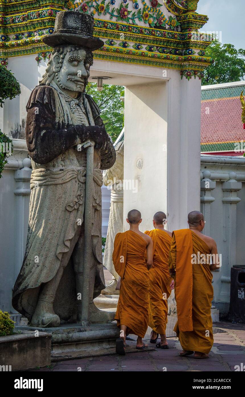 Buddhist monks leaving temple hi-res stock photography and images - Alamy