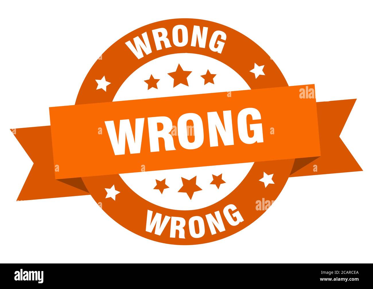 wrong round ribbon isolated label. wrong sign Stock Vector Image & Art ...