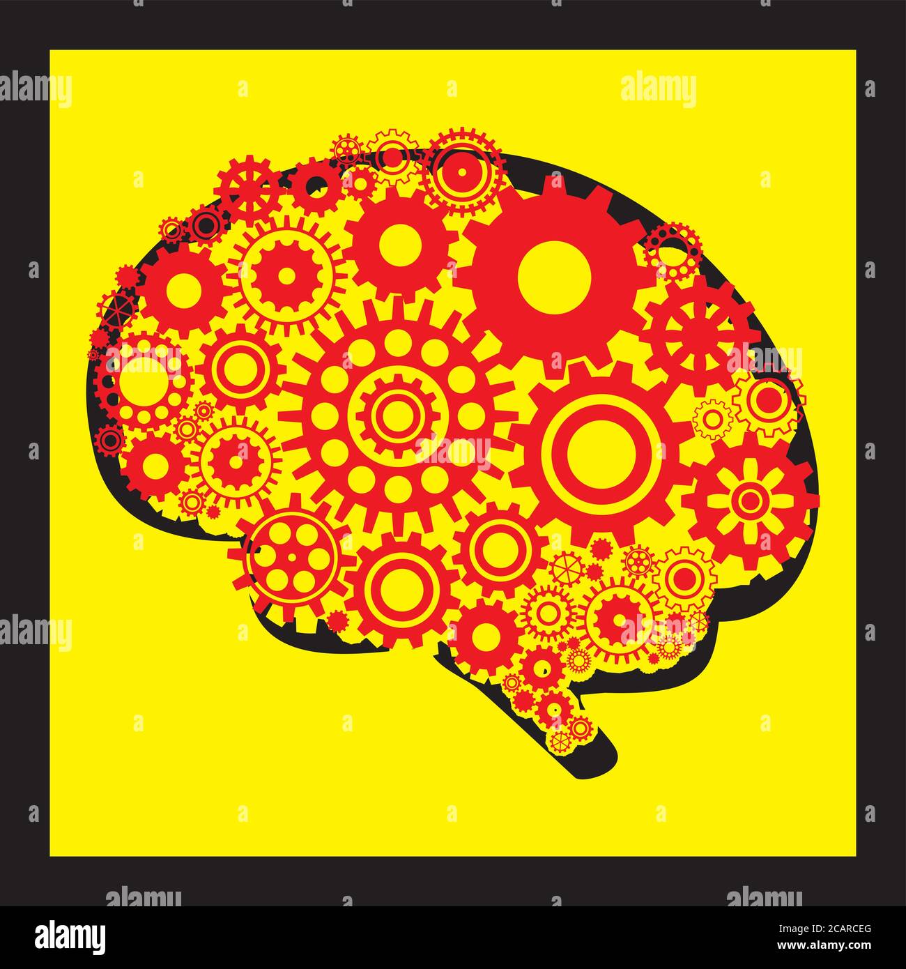 The human brain. Creative concept of the human brain, screw-wheel ...