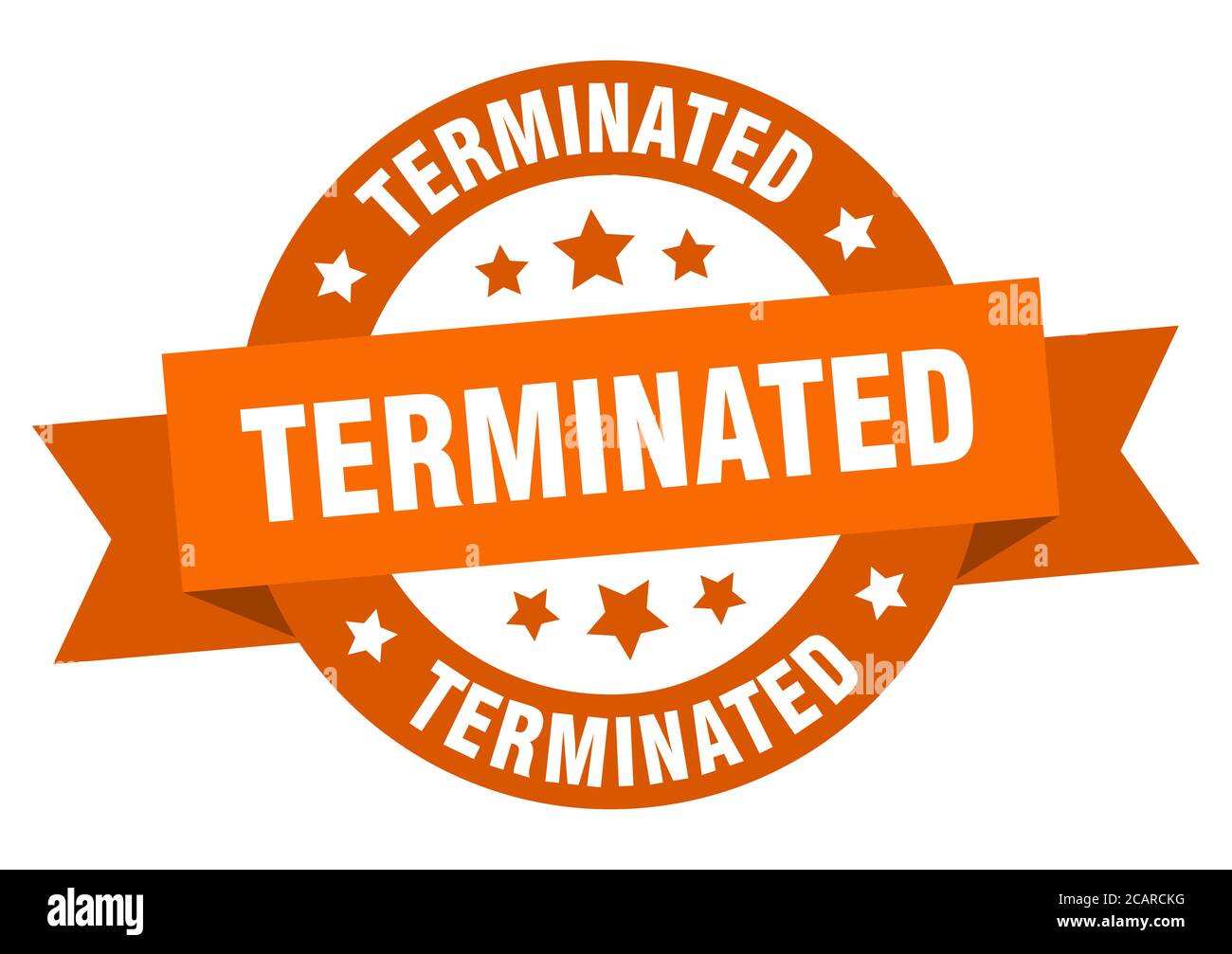 terminated round ribbon isolated label. terminated sign Stock Vector ...