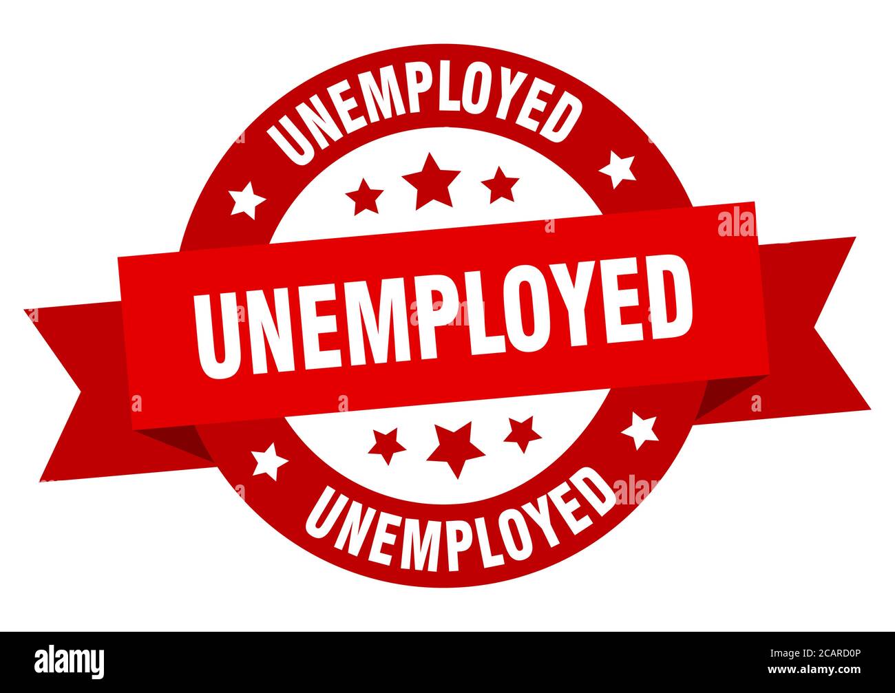 unemployed round ribbon isolated label. unemployed sign Stock Vector ...