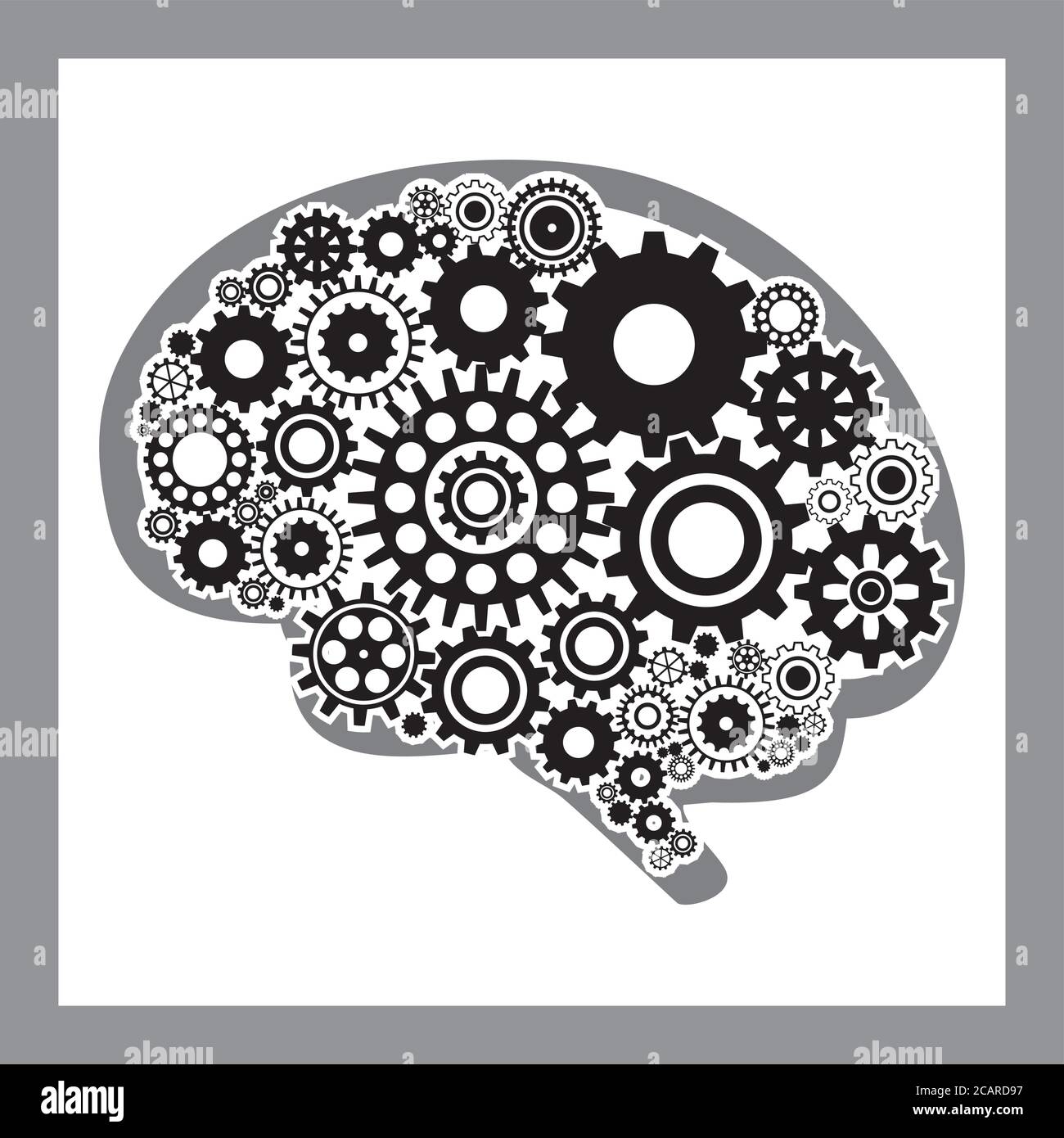The human brain. Creative concept of the human brain, screw-wheel ...