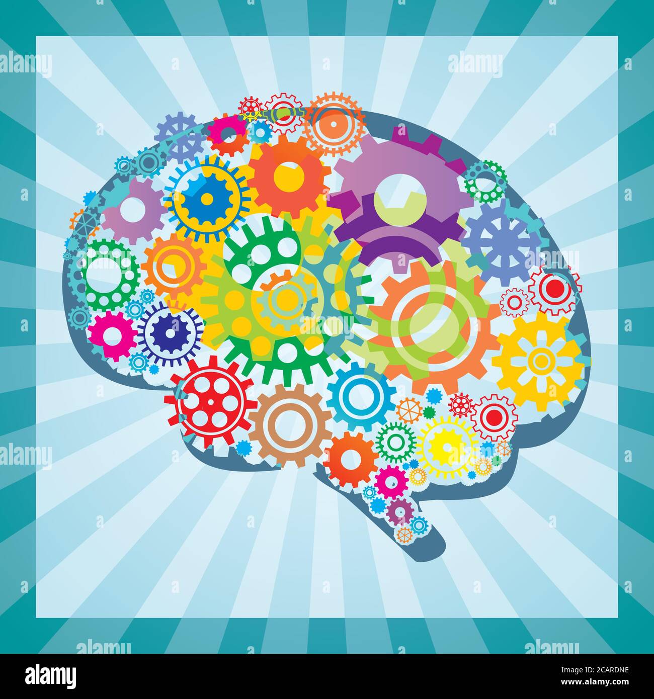 The human brain. Creative concept of the human brain, screw-wheel ...