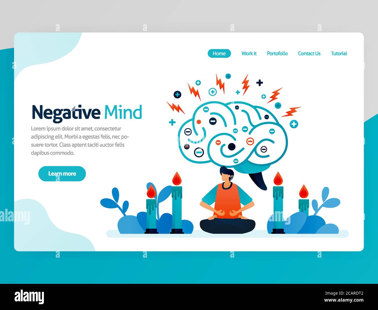 Illustration of negative mind. Meditation for healthy, healing ...