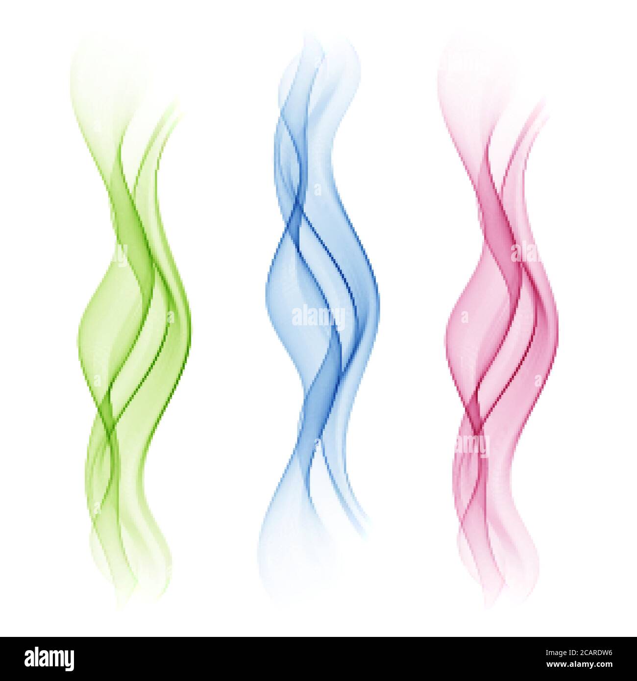 A set of transparent waves. Abstract colour background waves Stock ...