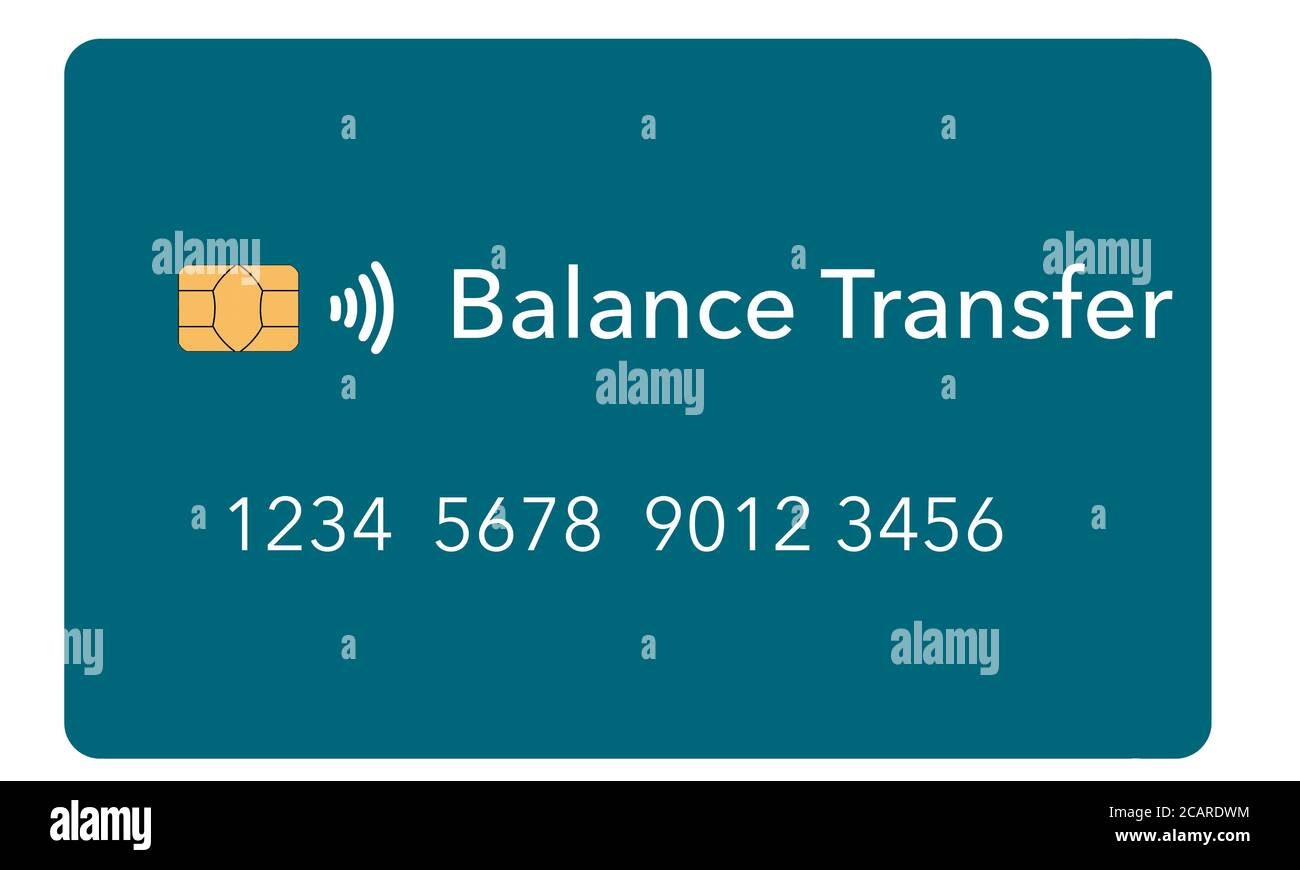A balance transfer credit card is seen isolated on a light background ...